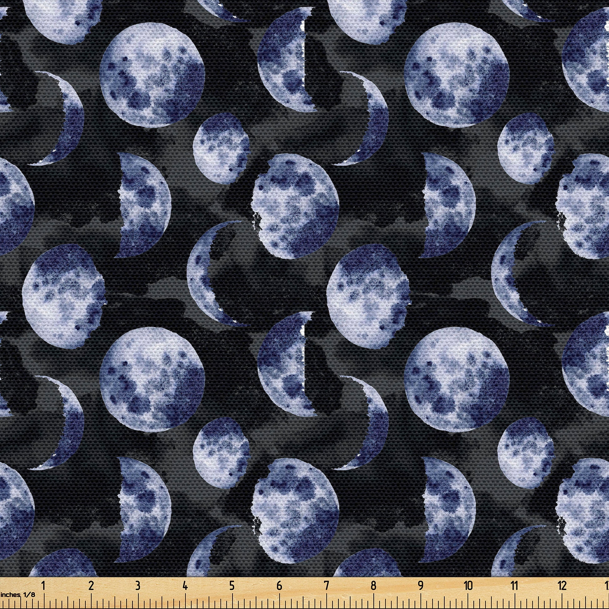 Ambesonne Moon Fabric by the Yard Upholstery, Night Concept Lunar ...