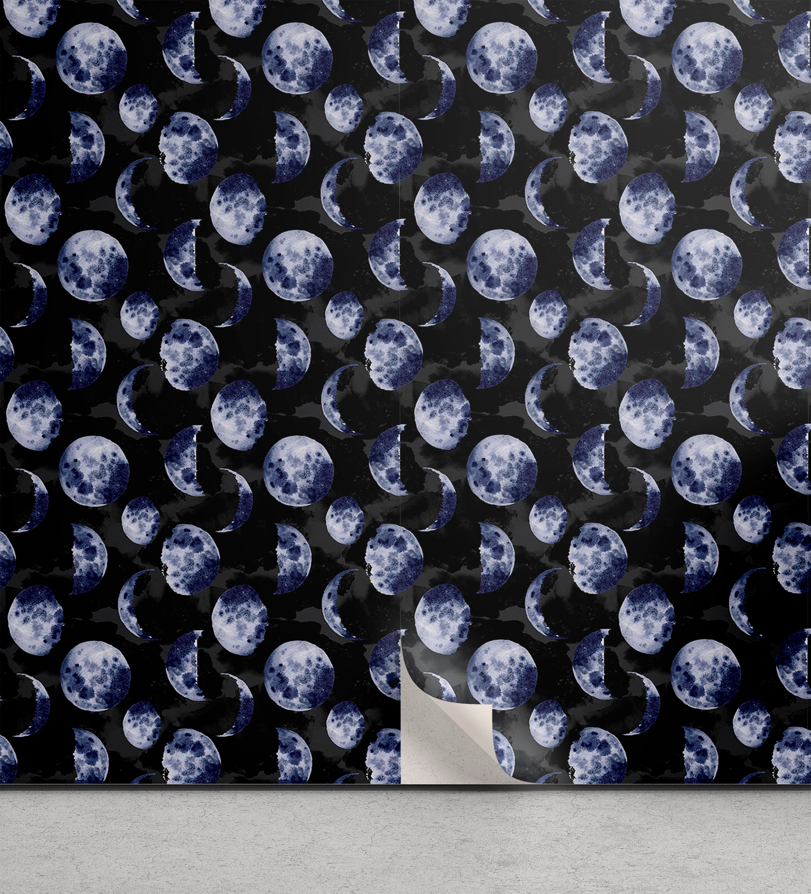 Ambesonne Moon Peel & Stick Wallpaper for Home, Night Concept Lunar ...