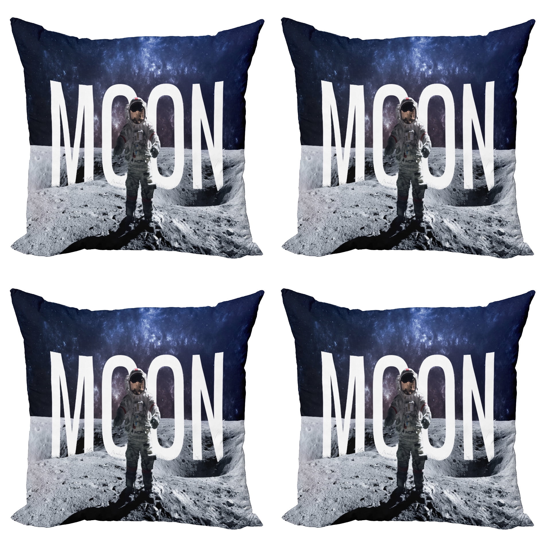 Ambesonne Moon Throw Pillow Cover 4 Pack, Big Bang in Outer Space, 18 ...