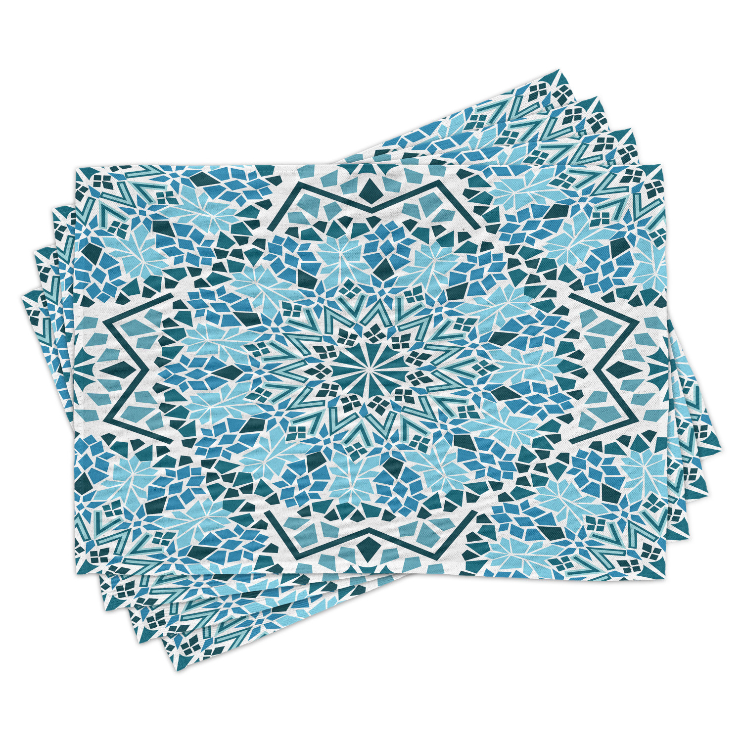 Ambesonne Moroccan Place Mats Set of 4, Geometrical Mosaics, Standard ...