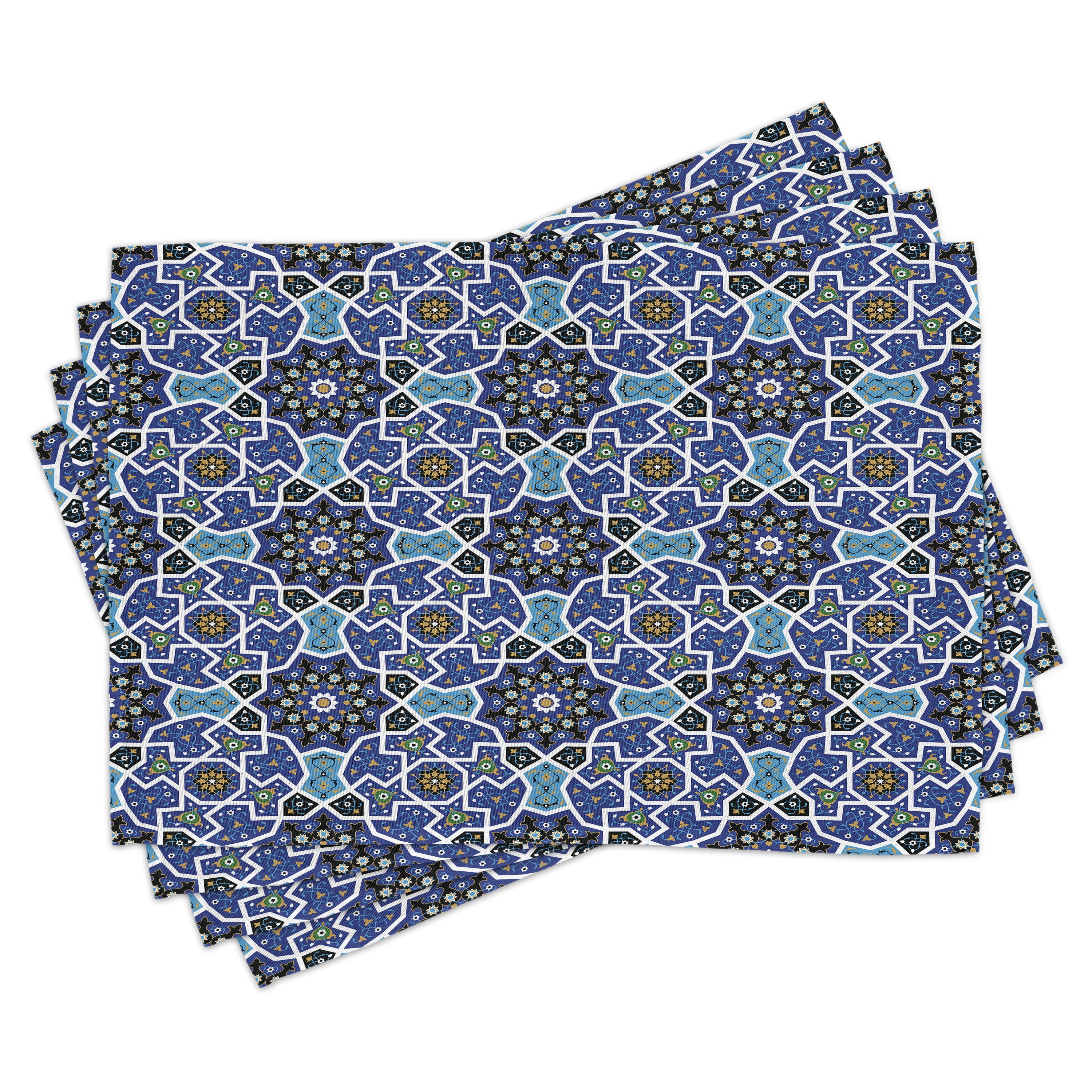 Ambesonne Moroccan Place Mats Set of 4, Persian Gypsy Design, Standard ...