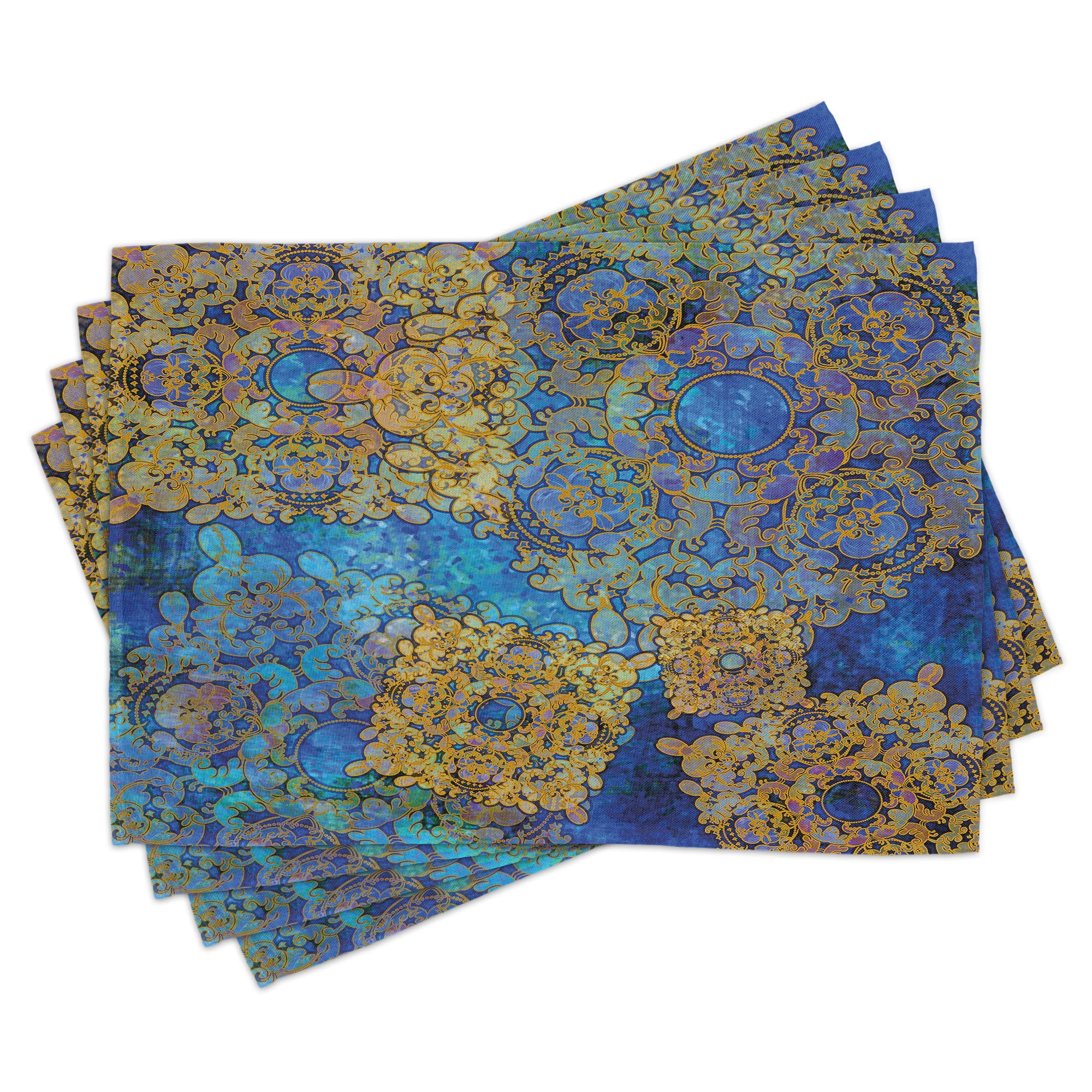Ambesonne Moroccan Place Mats Set of 4, Persian Motif Bohemian ...