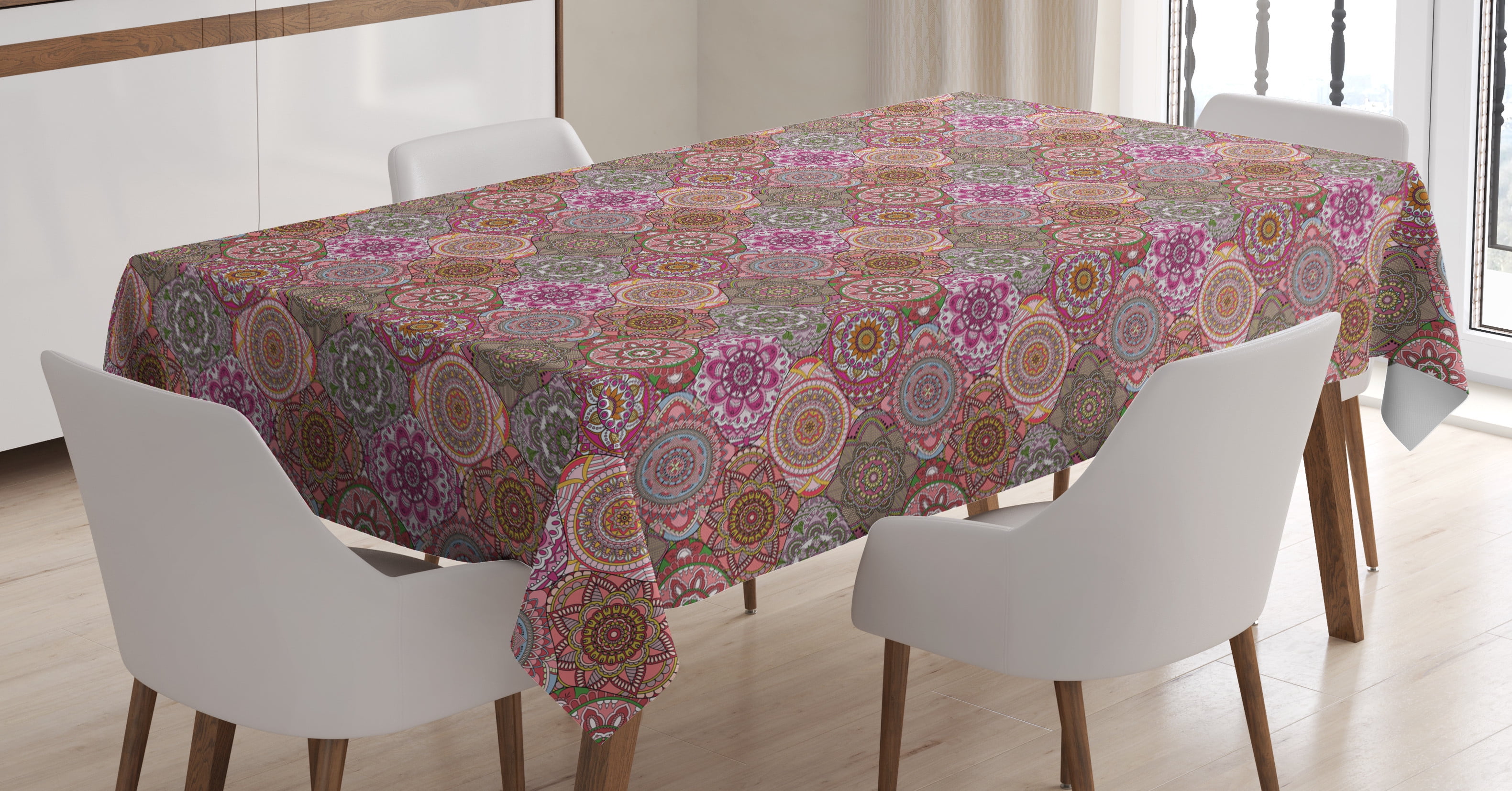 Ambesonne Moroccan Tablecloth Rectangular Table Cover, Nature Inspired ...