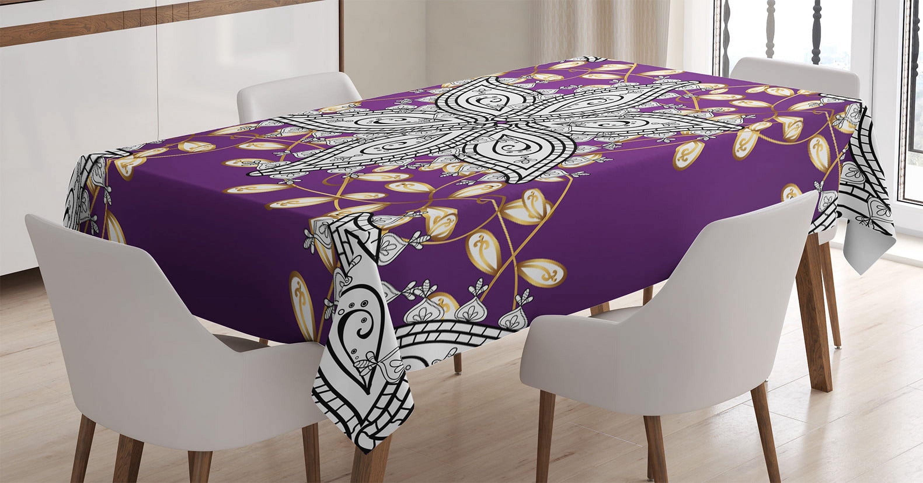 Ambesonne Moroccan Tablecloth Rectangular Table Cover, Vintage Floral ...