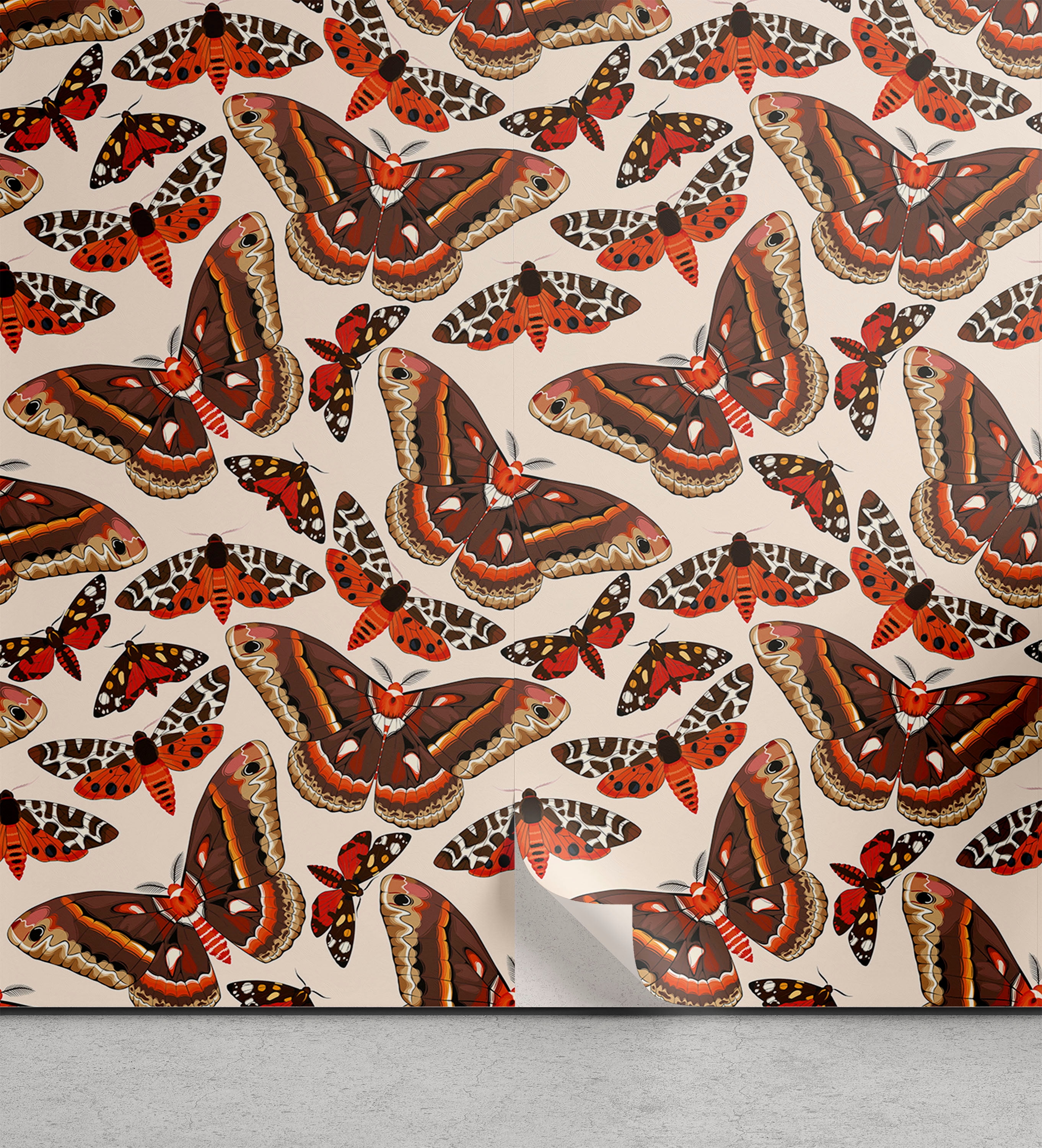 Ambesonne Moth Boho Peel & Stick Wallpaper for Home, Wings Colorful Ornament, 13"x100 ...