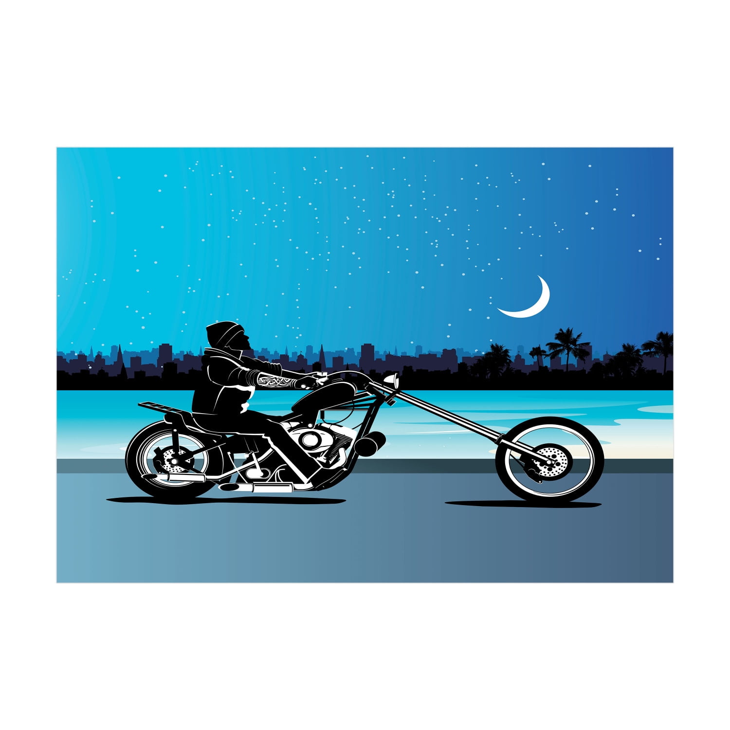 Ambesonne Motorcycle Jigsaw Puzzle, Chopper Motorcycle, Heirloom ...