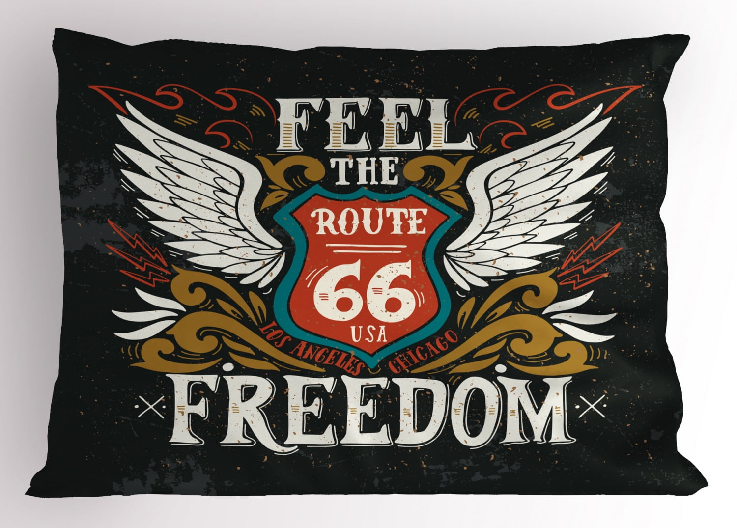 Ambesonne Motorcycle Pillow Sham, Biker Motto Words, 26" X 20 ...