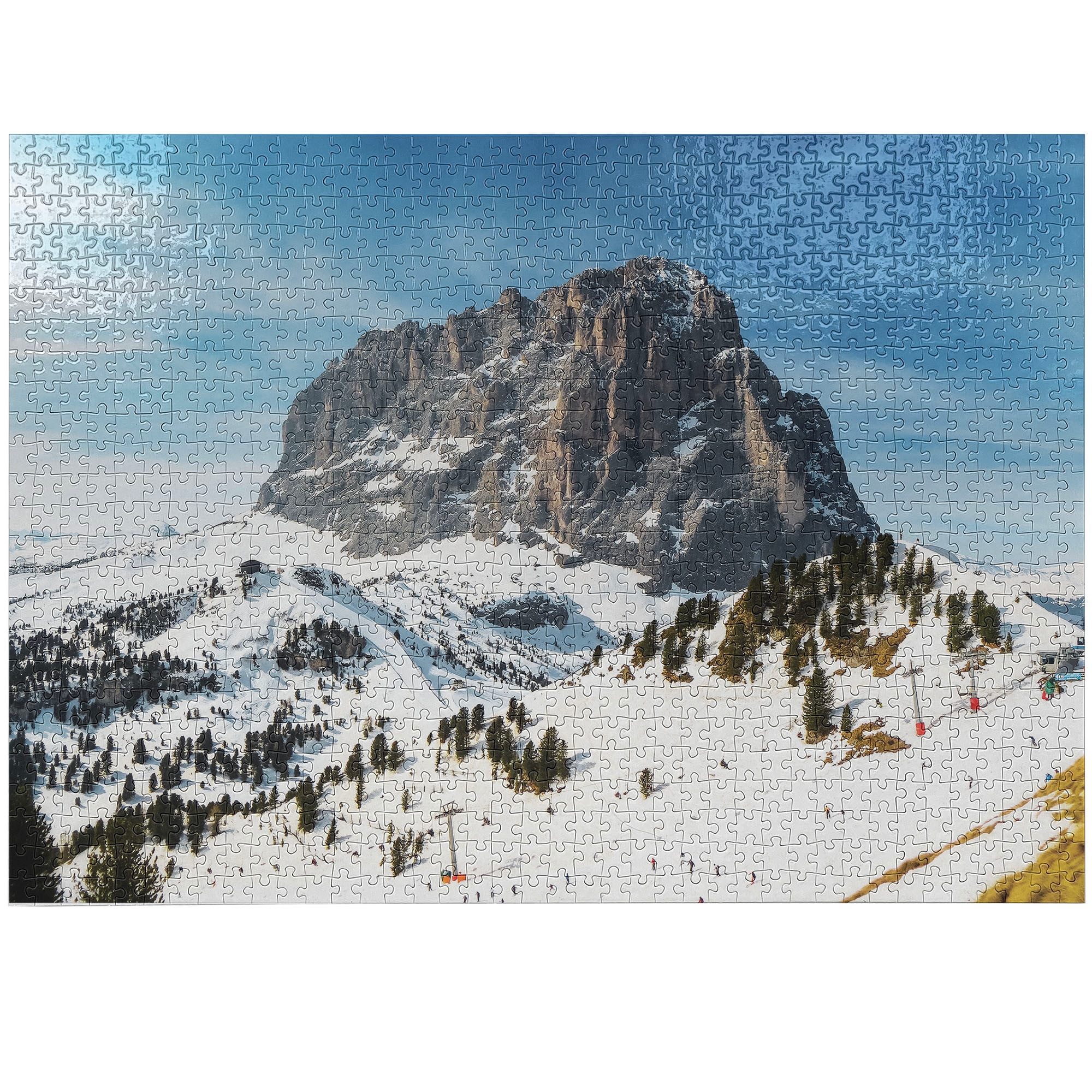 Ambesonne Mountain Jigsaw Puzzle, Mediterranean Snowy Peak, Heirloom ...