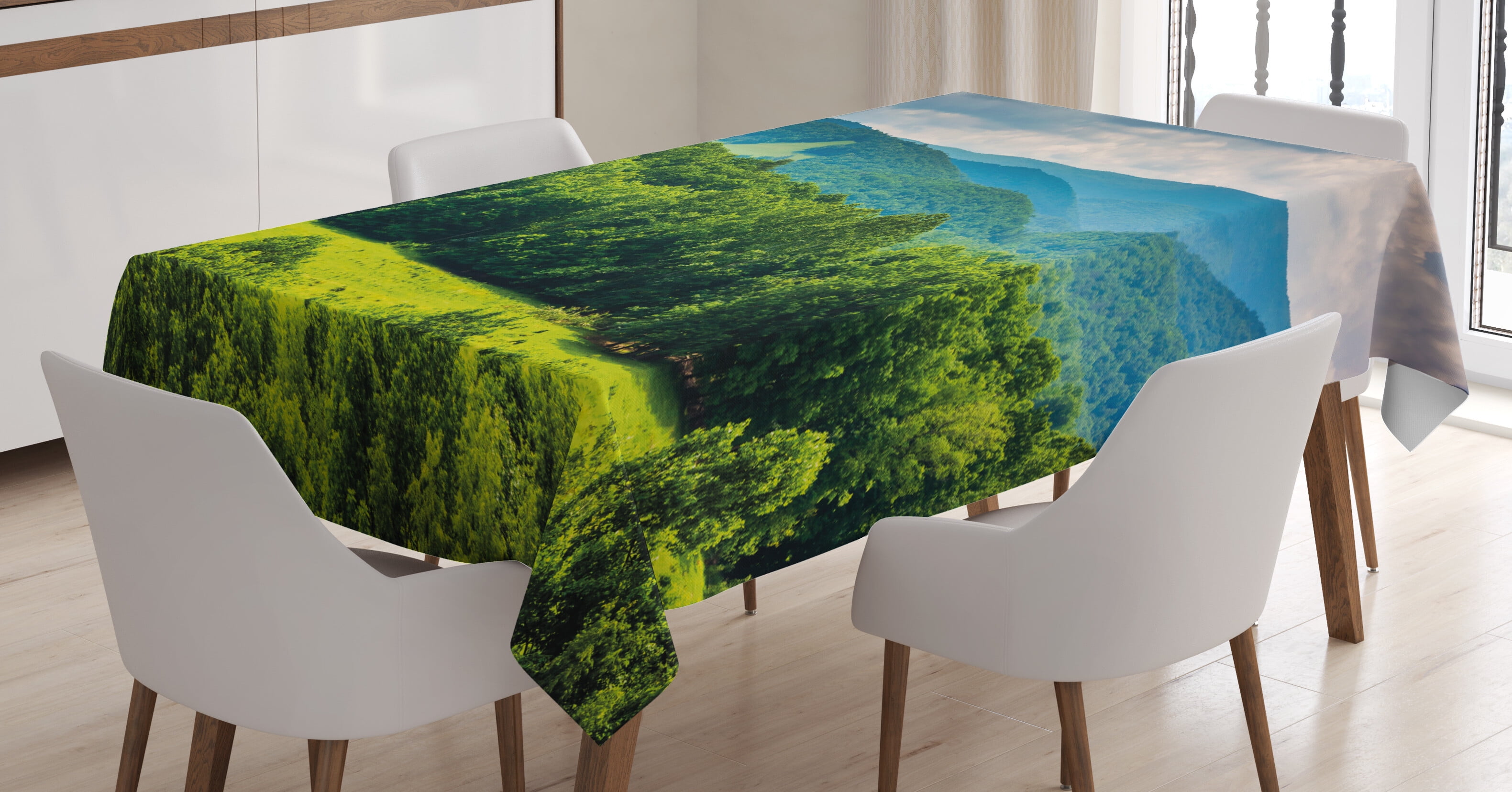 Ambesonne Mountain Tablecloth Rectangular Table Cover, Landscape of ...