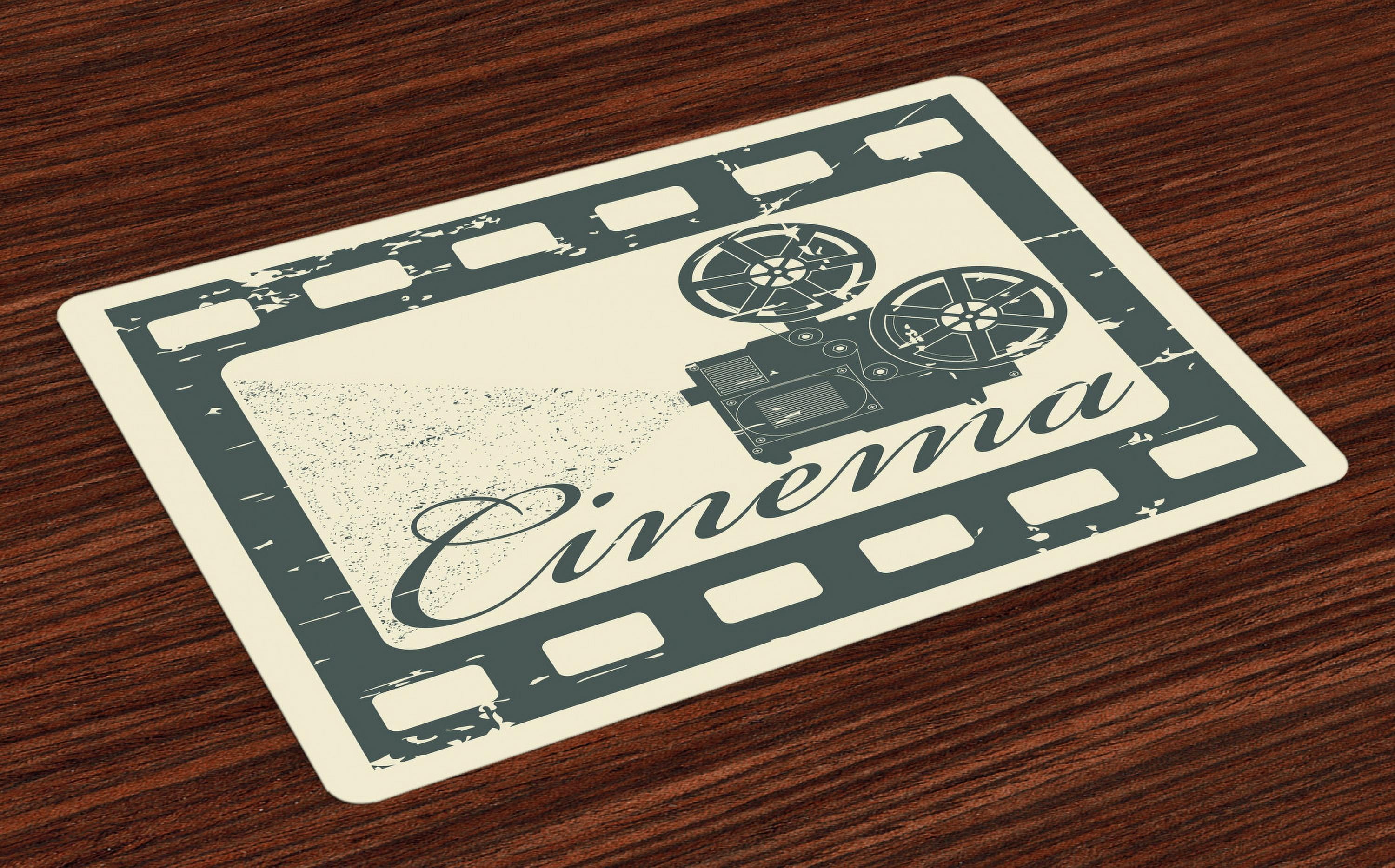 Ambesonne Movie Theater Place Mats Set of 4, Grunge Poster Art ...