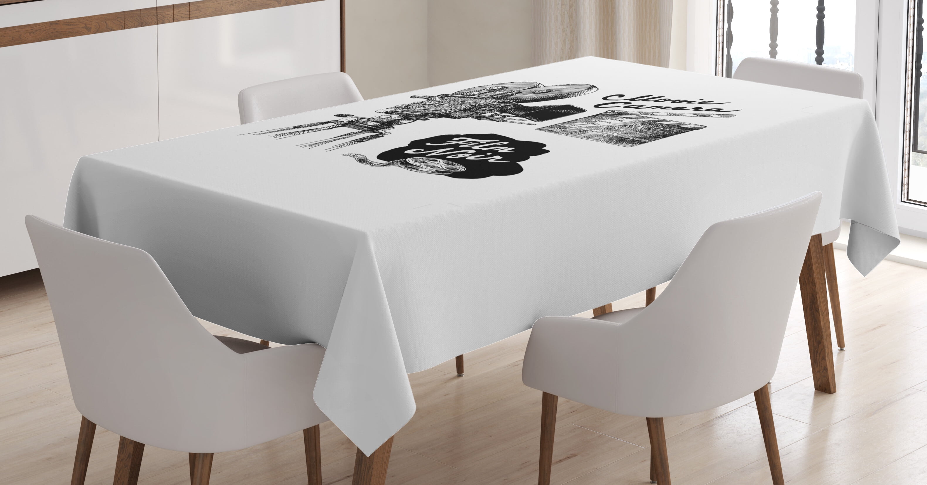 Ambesonne Movie Theater Tablecloth Rectangular Table Cover, Camera Film ...