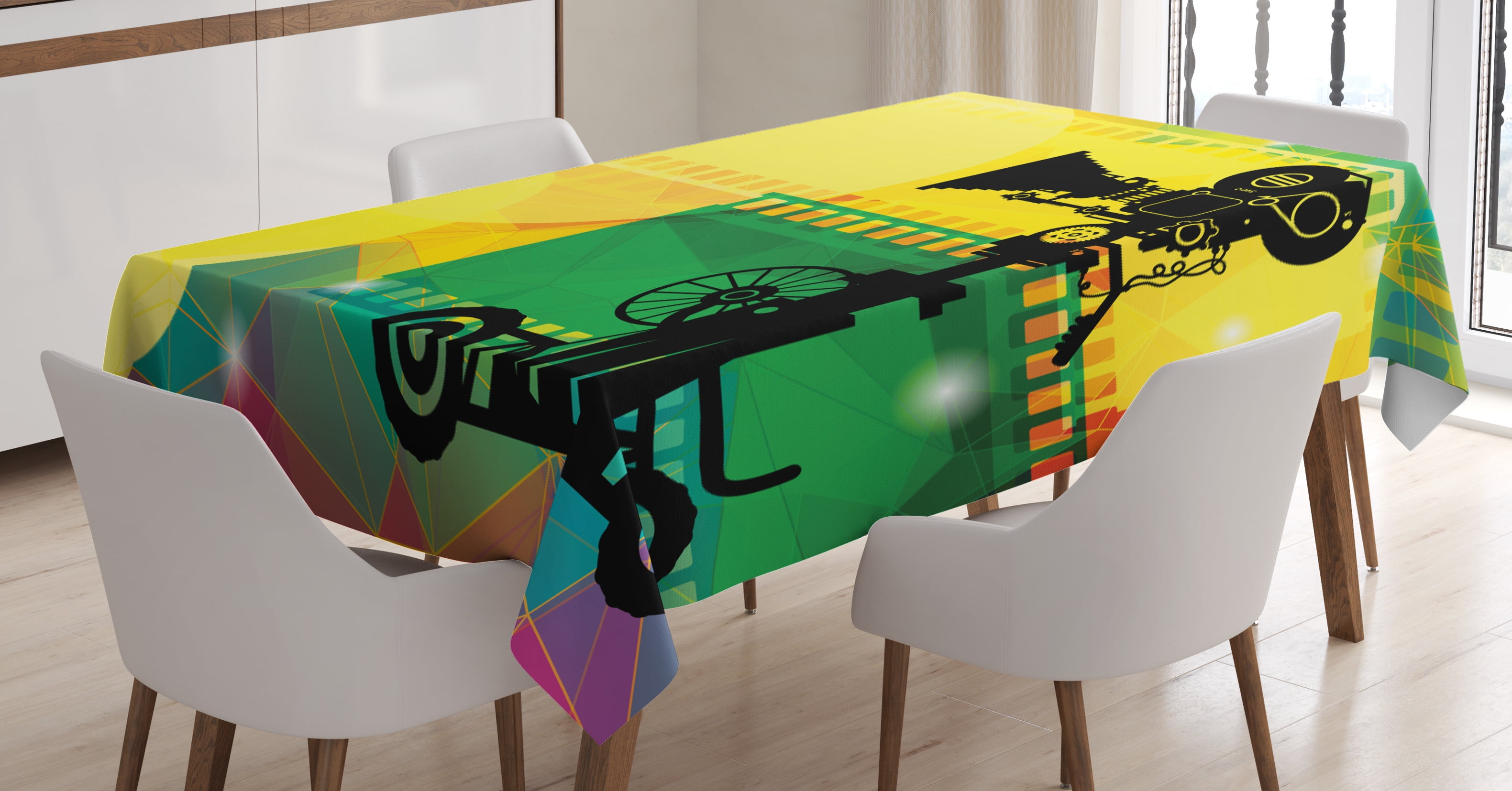Ambesonne Movie Theater Tablecloth Rectangular Table Cover, Futuristic ...