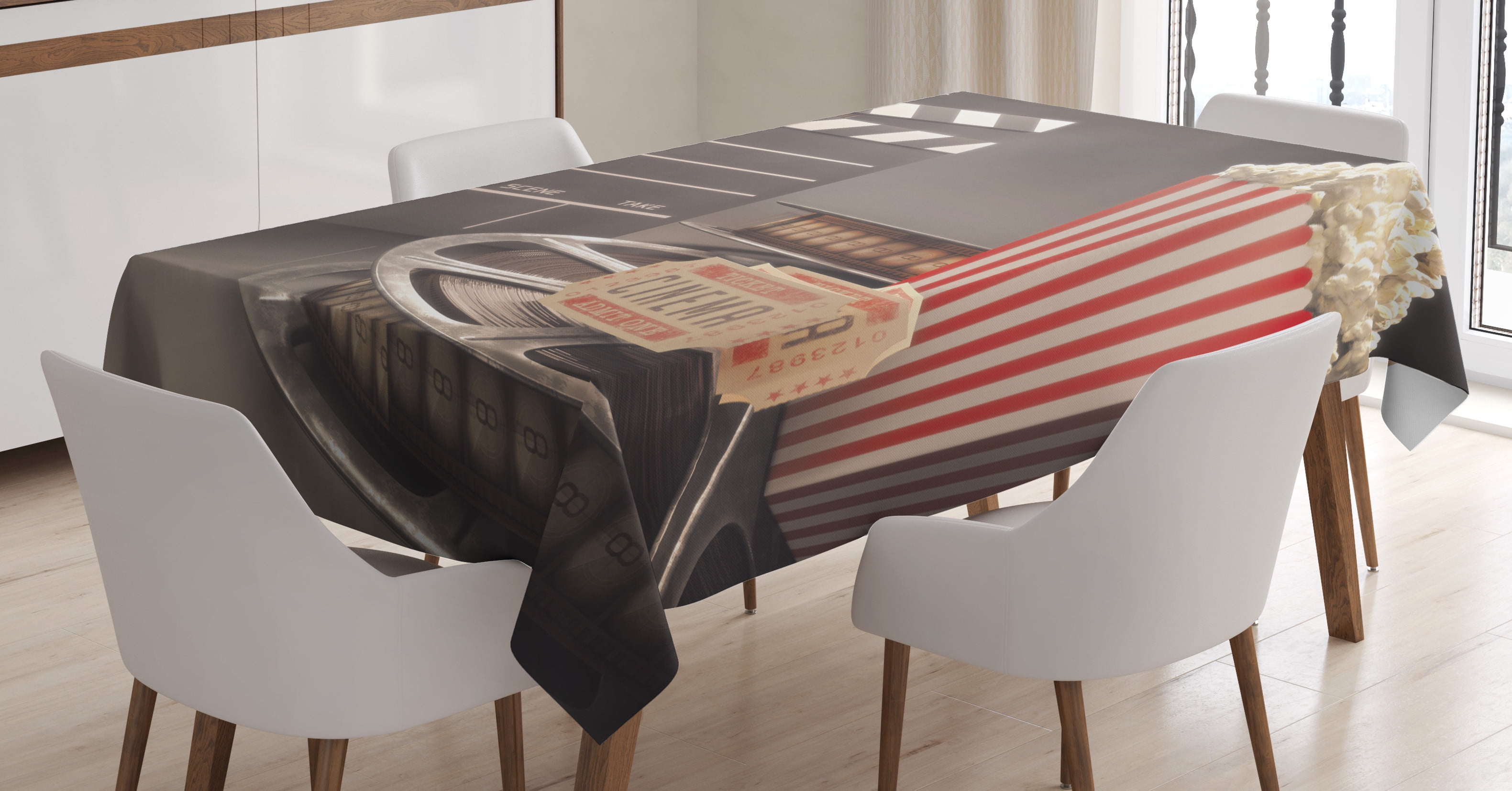 Ambesonne Movie Theater Tablecloth Rectangular Table Cover, Motion ...