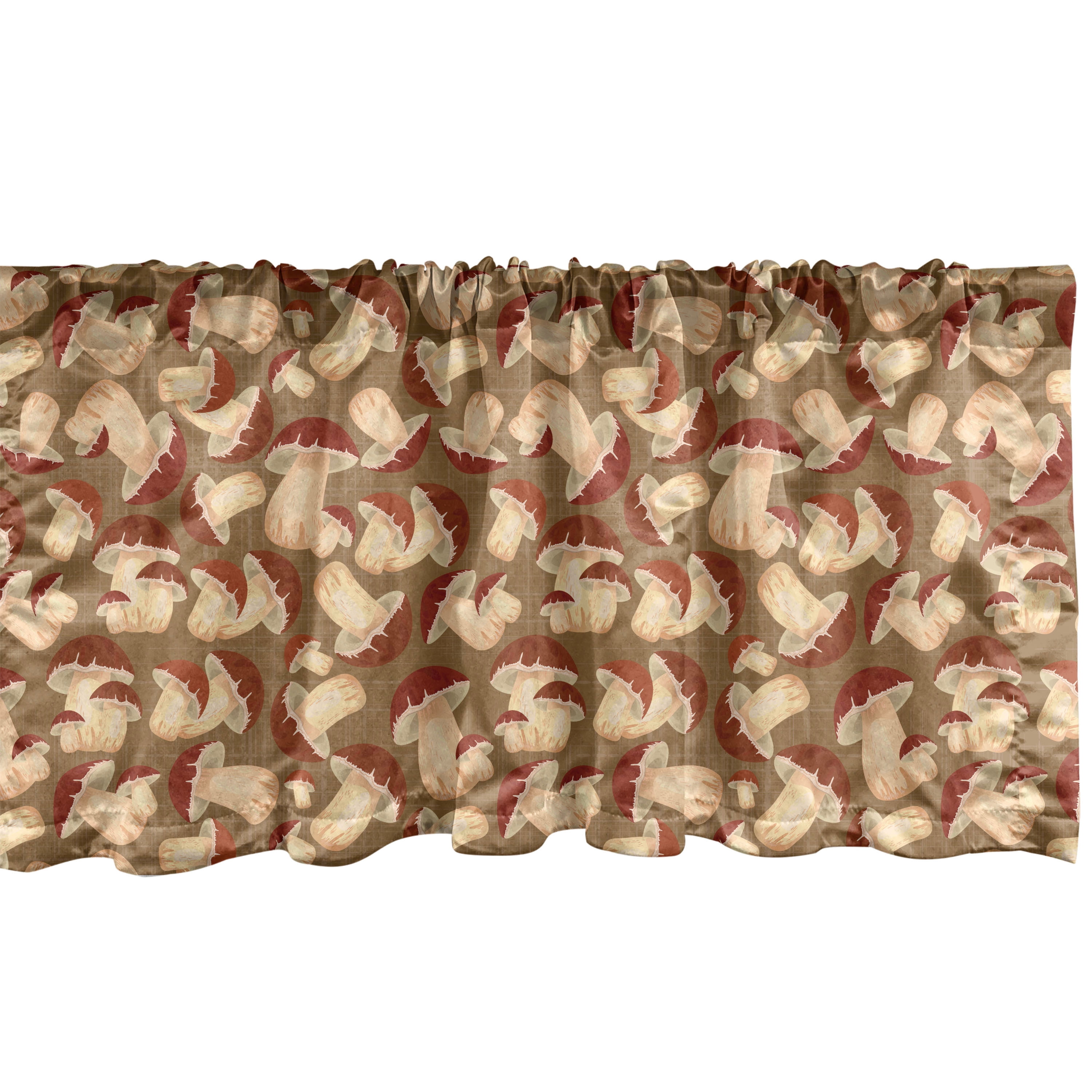 Ambesonne Mushroom Window Valance, Grunge Harvest Farm, 54" X 18 ...
