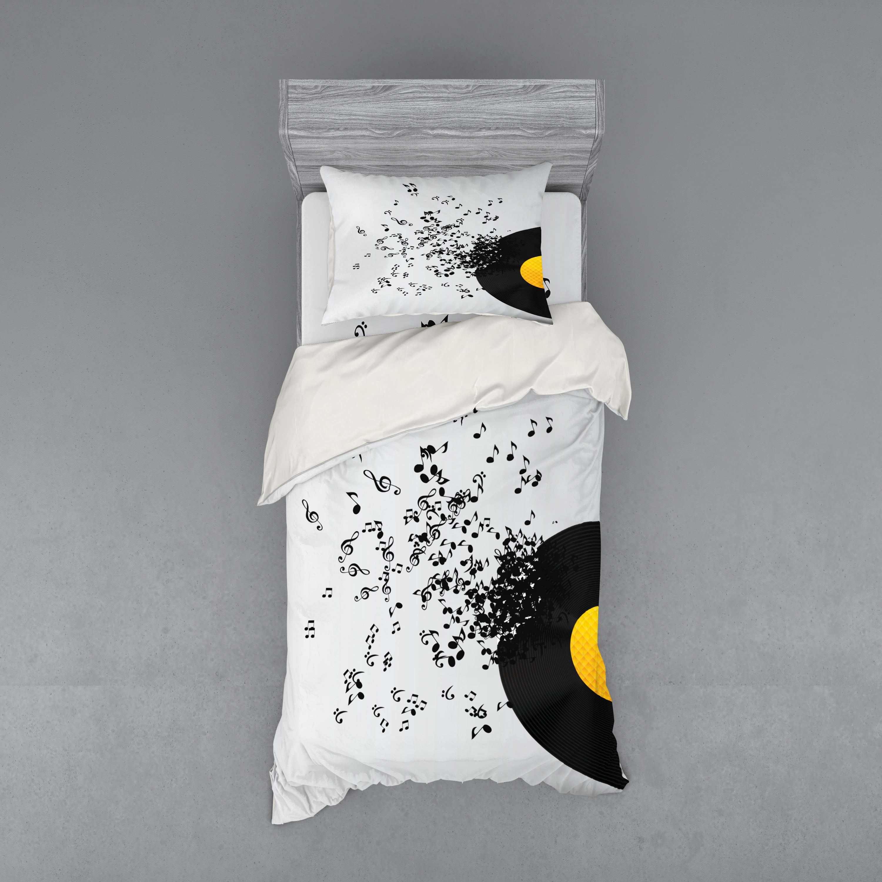Ambesonne Music Bedding Set 3 Pcs, Flying Notes Album Dance, Twin ...