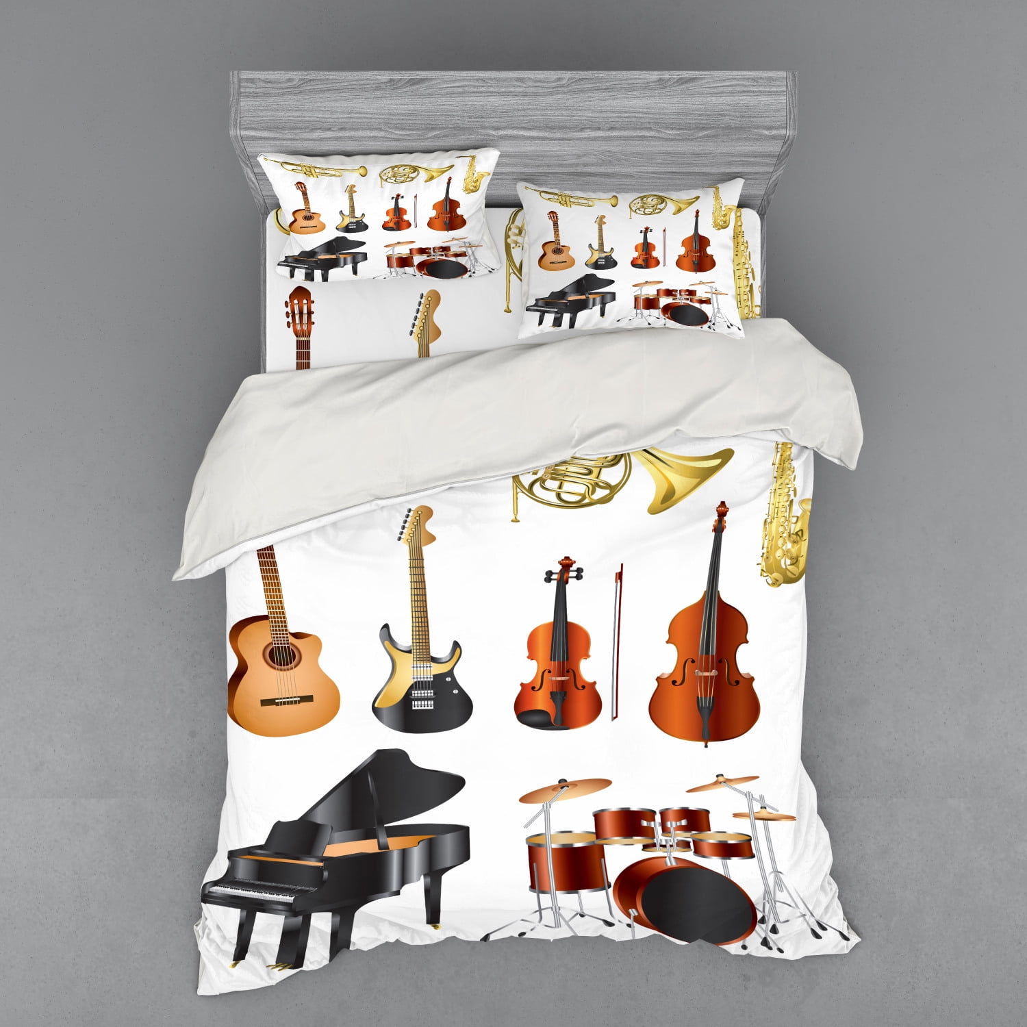 Ambesonne Music Bedding Set 4 Pcs, Symphony Orchestra Concert, Queen ...