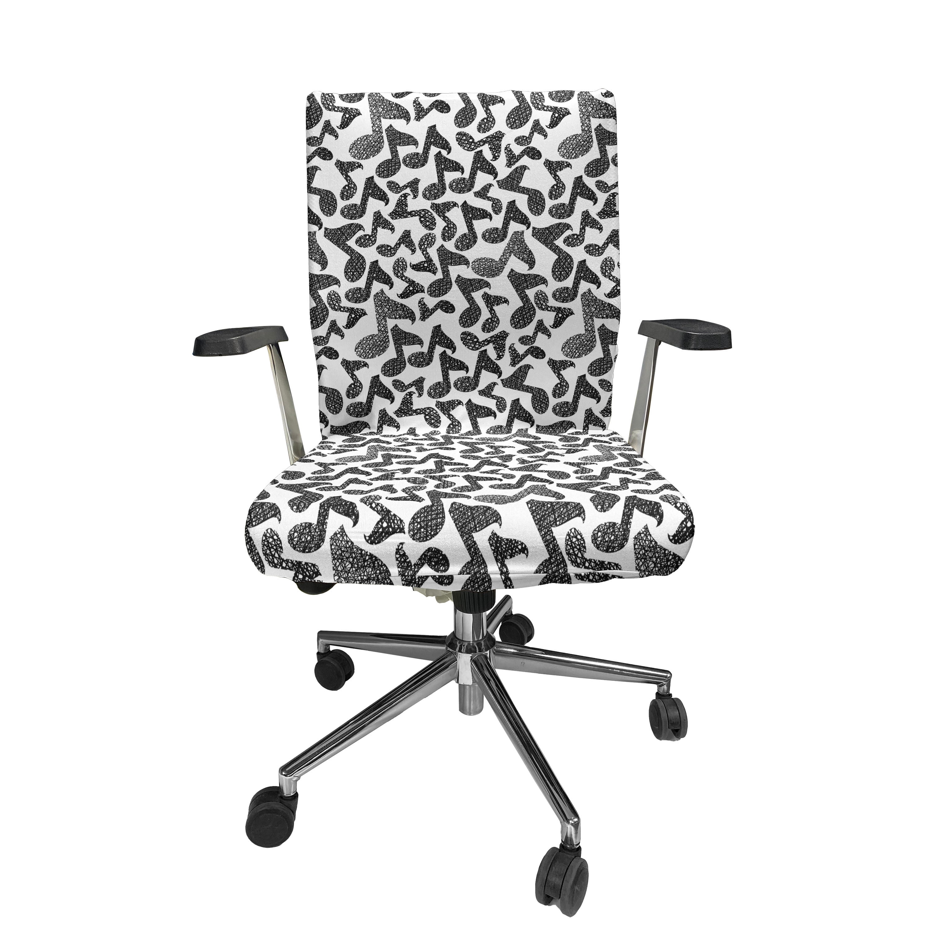 Ambesonne Music Office Chair Cover Stretchable High Back, Notes Sketchy ...