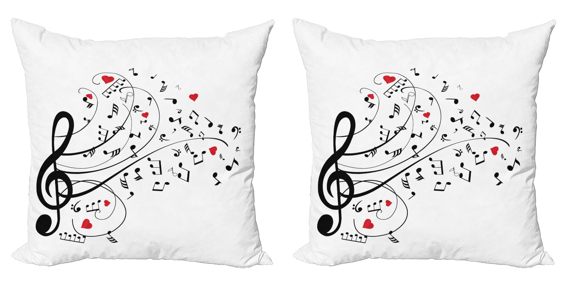 Ambesonne Music Throw Pillow Cover 2 Pack, Treble Chef Music Melodies ...