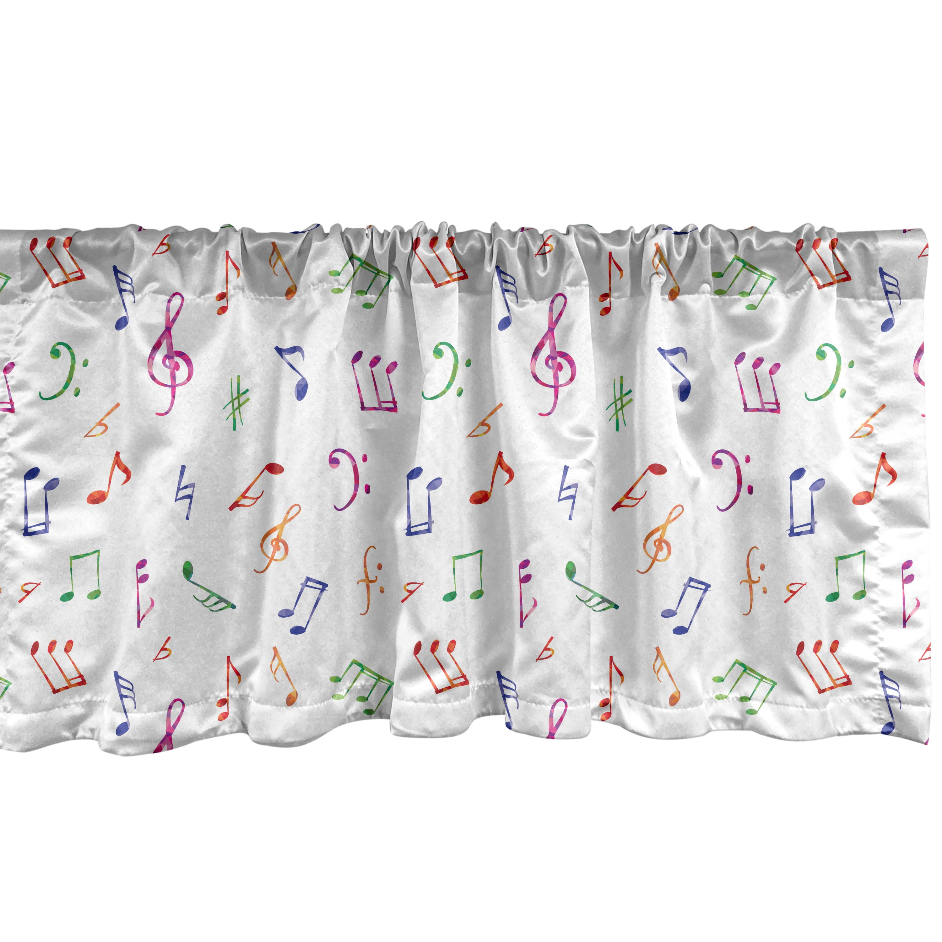 Ambesonne Music Window Valance, Watercolor Sonic Art, 54" X 18 ...