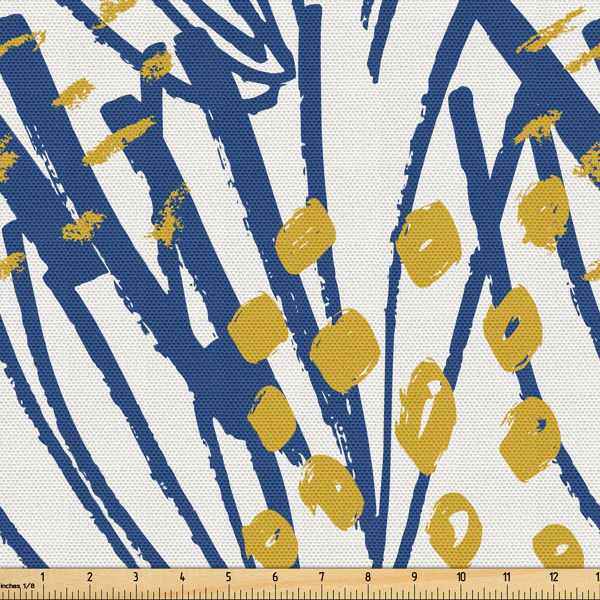 Ambesonne Mustard Fabric by the Yard Upholstery, Modern Doodles Spots ...