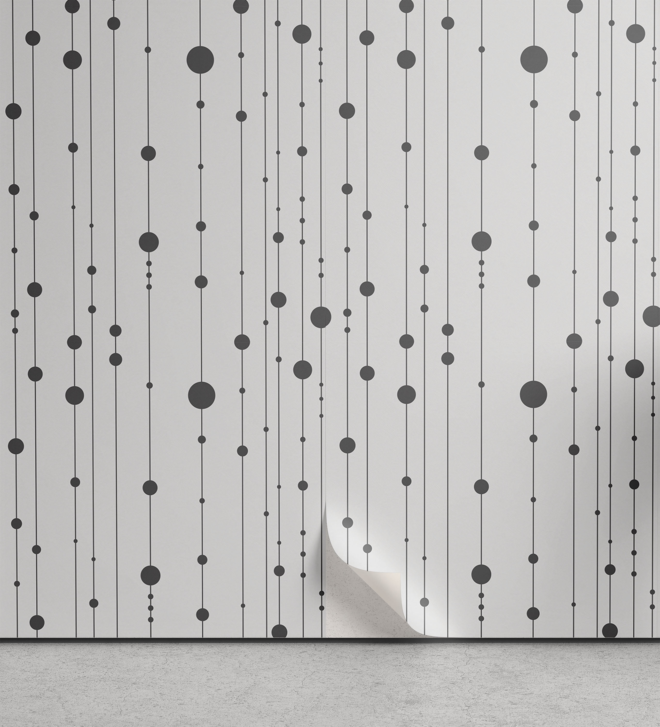 Ambesonne Muted Colors Peel & Stick Wallpaper for Home, Greyscale Lines ...