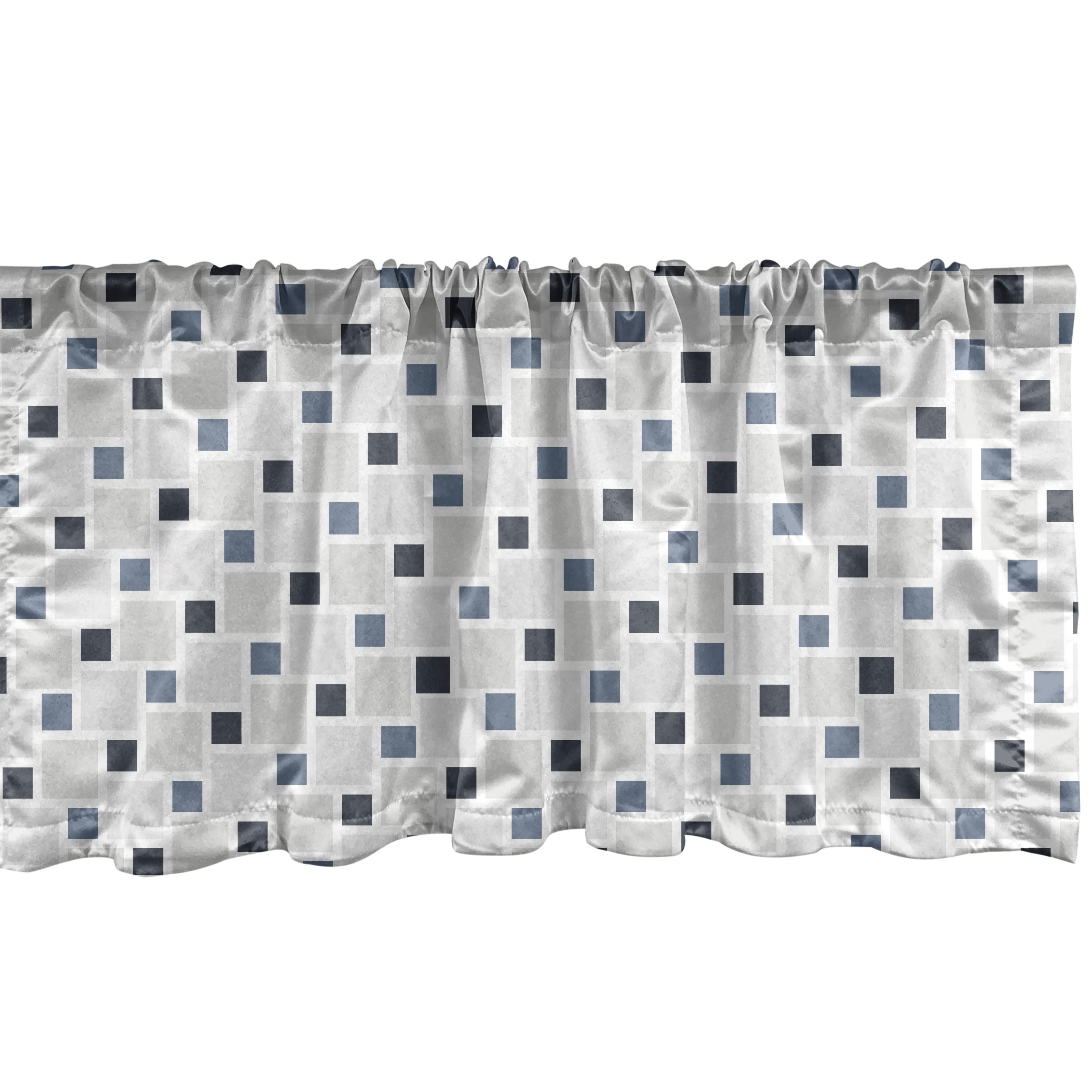 Ambesonne Muted Colors Window Valance, Geometric Grid Squares, 54" X 18 ...