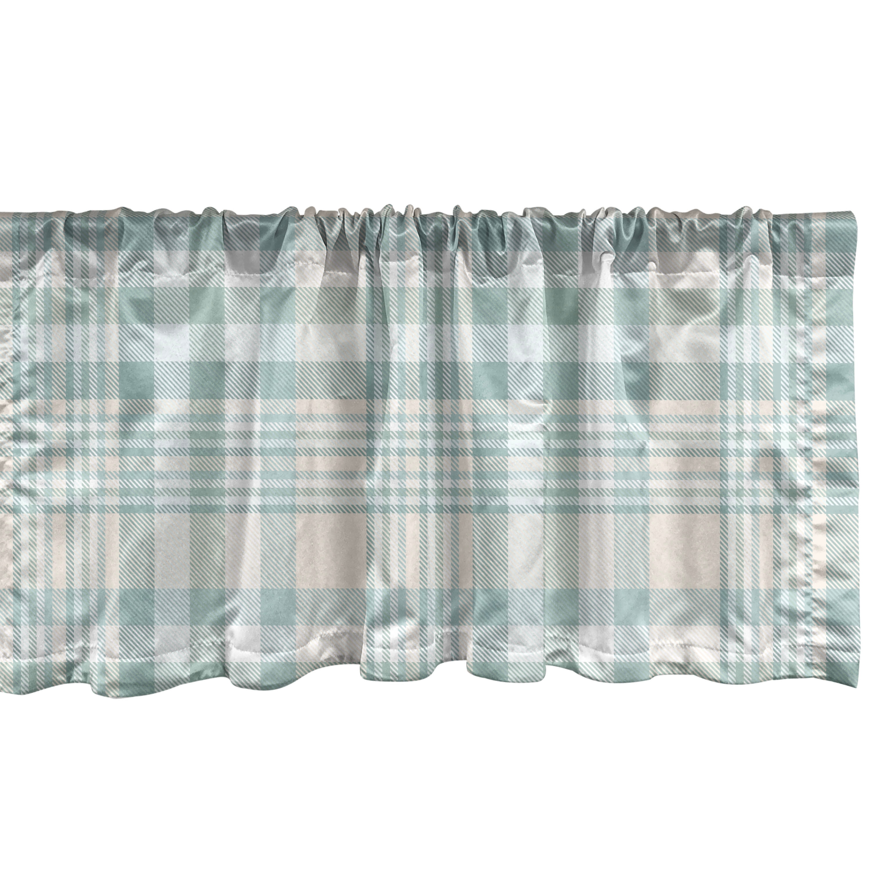 Ambesonne Muted Colors Window Valance, Pastel Plaid Layout, 54" X 12 ...