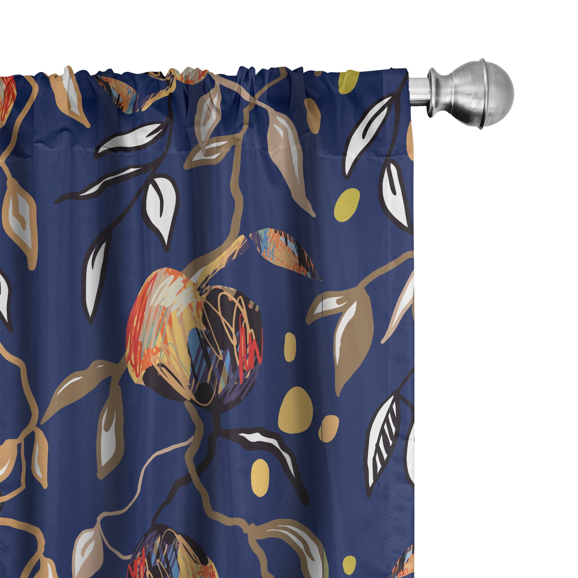 Ambesonne Nature Abstract Curtains, Paint Art Apples, Pair of 28"x95 ...