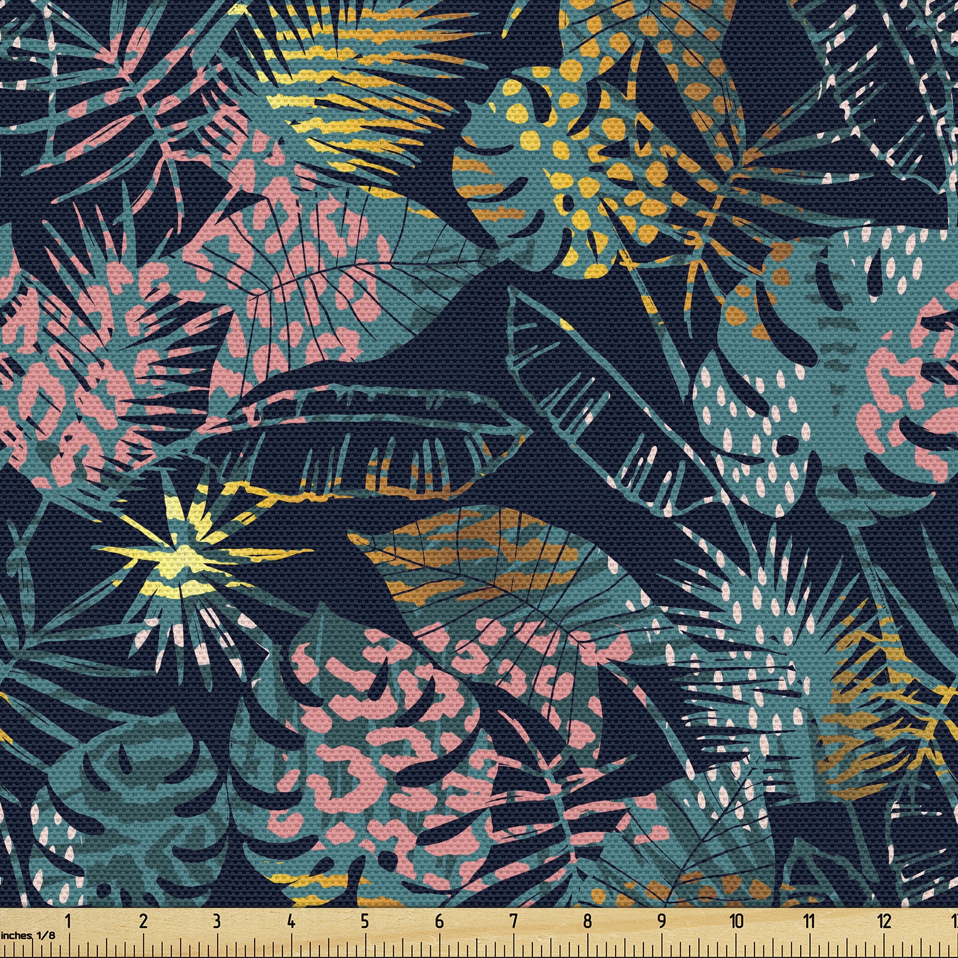 Ambesonne Nature Abstract Fabric by the Yard Upholstery, Psychedelic ...