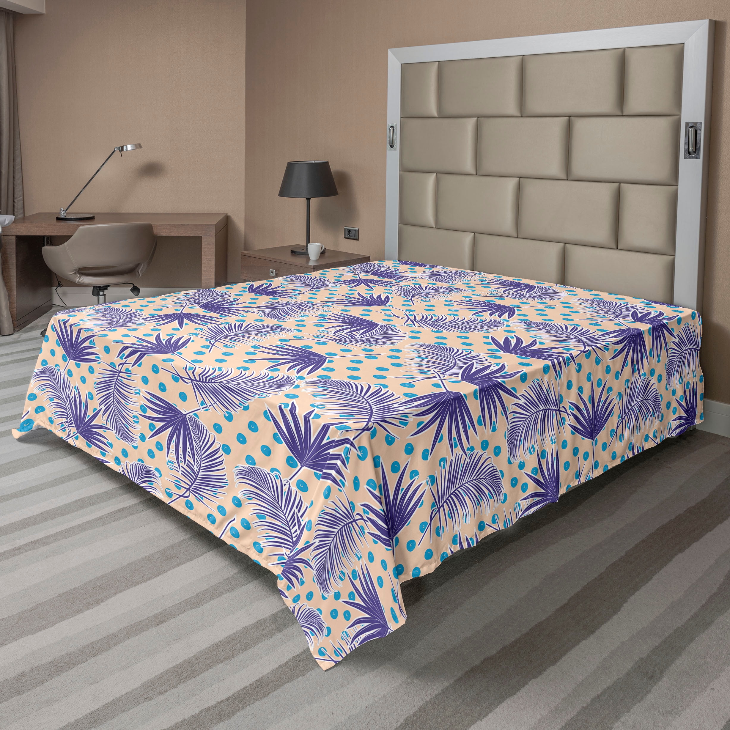 Ambesonne Nature Abstract Flat Bedding Sheet Soft Top Sheet, Feathers ...