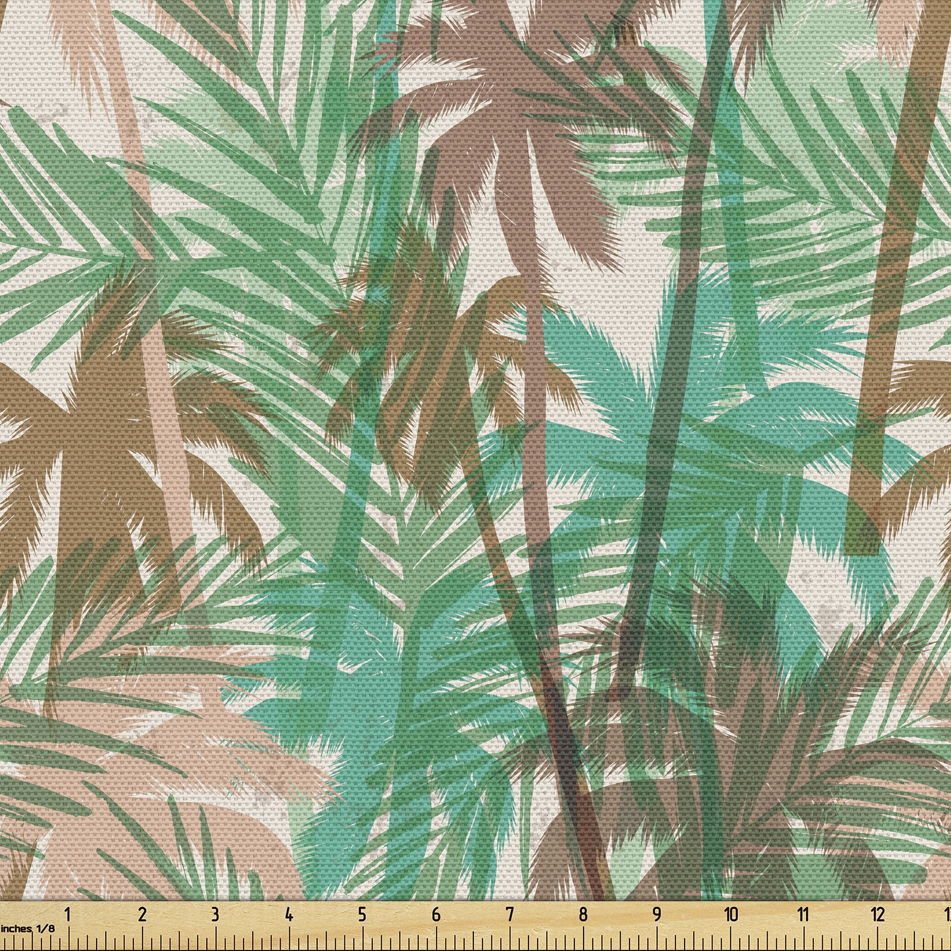 Ambesonne Nature Art Fabric by the Yard Upholstery, Pastel Color Palm ...