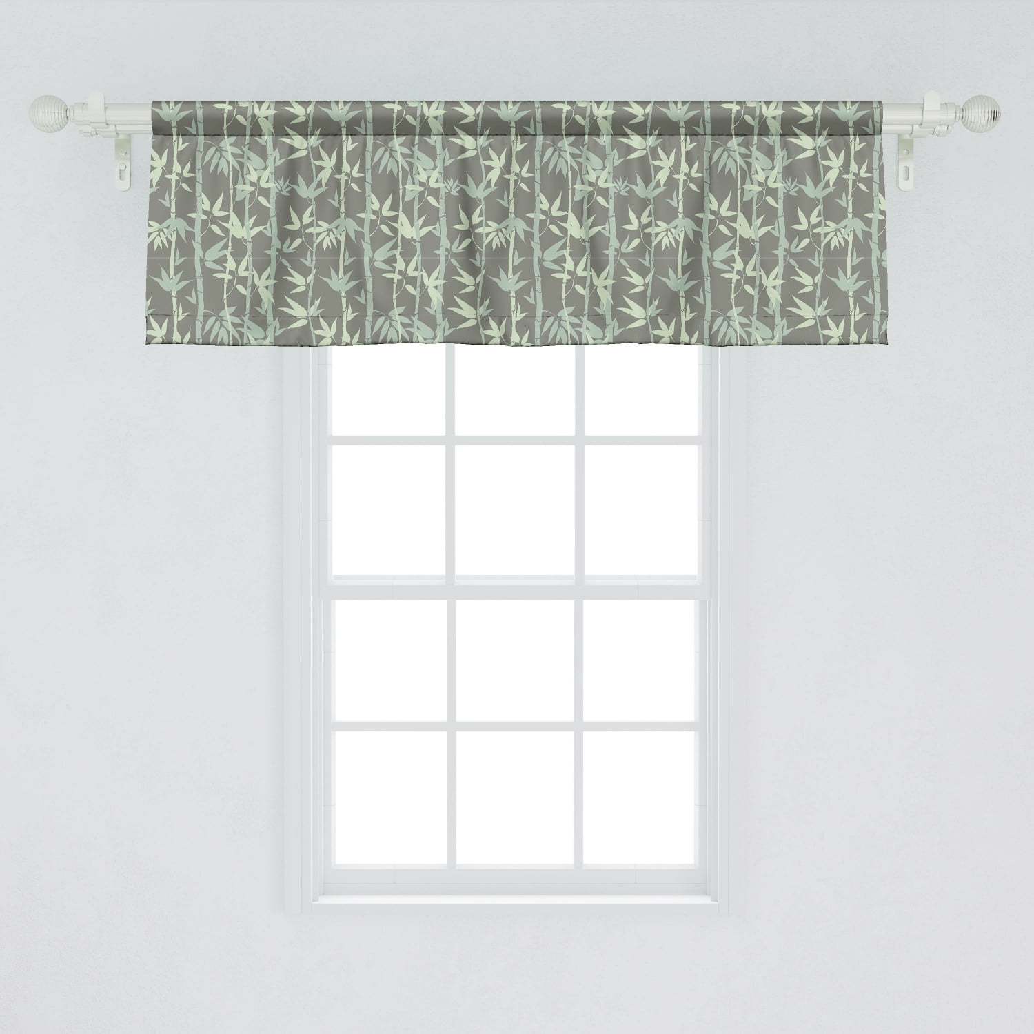 Ambesonne Nature Art Window Valance, Botanical Leaves Braches, 54" X 18 ...
