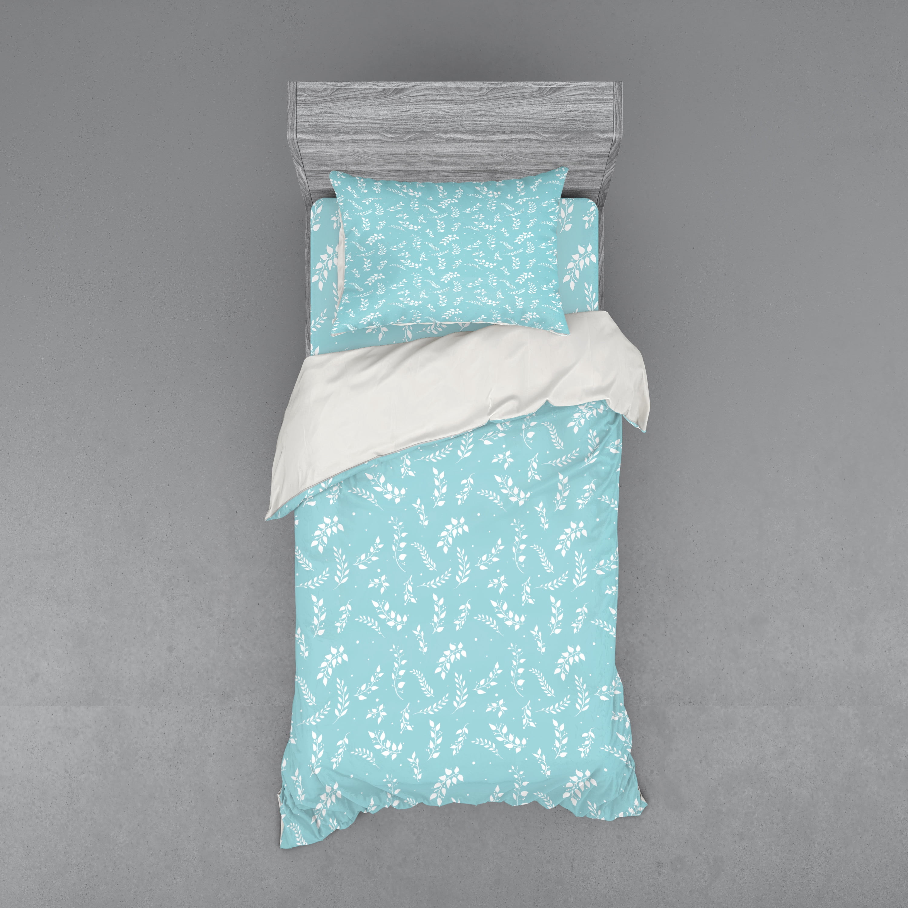 Ambesonne Nature Bedding Set 3 Pcs, Blooming Twigs Leaves, Twin, Pale ...