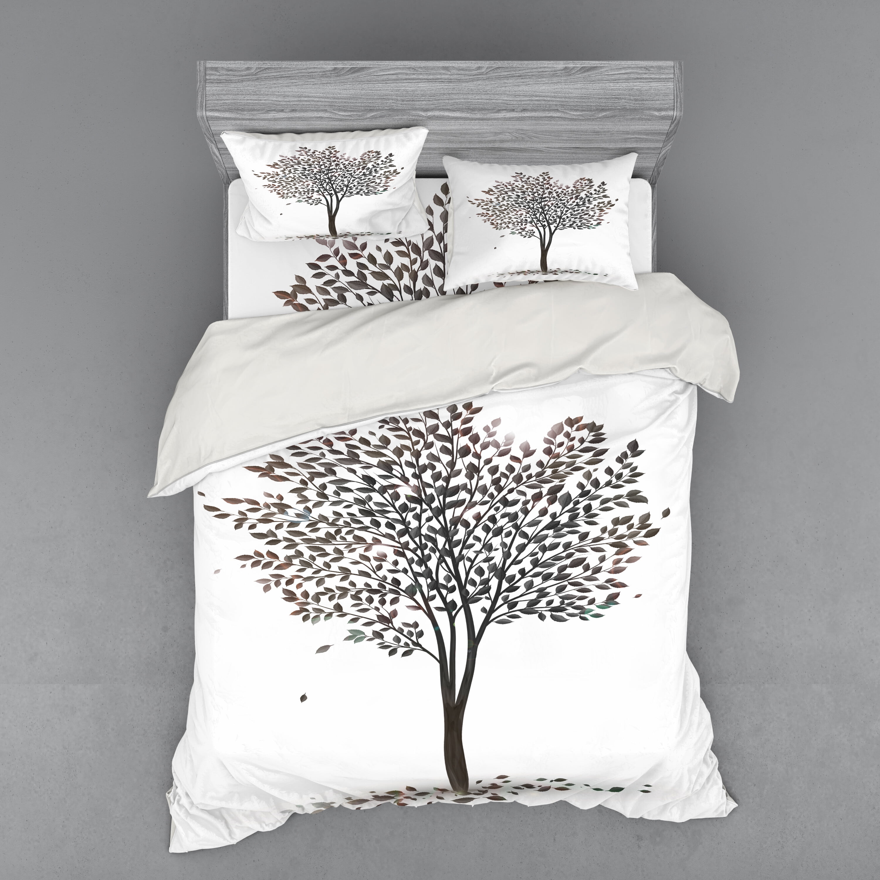 Ambesonne Nature Bedding Set 4 Pcs, Fall Leaves Solititude, Queen ...