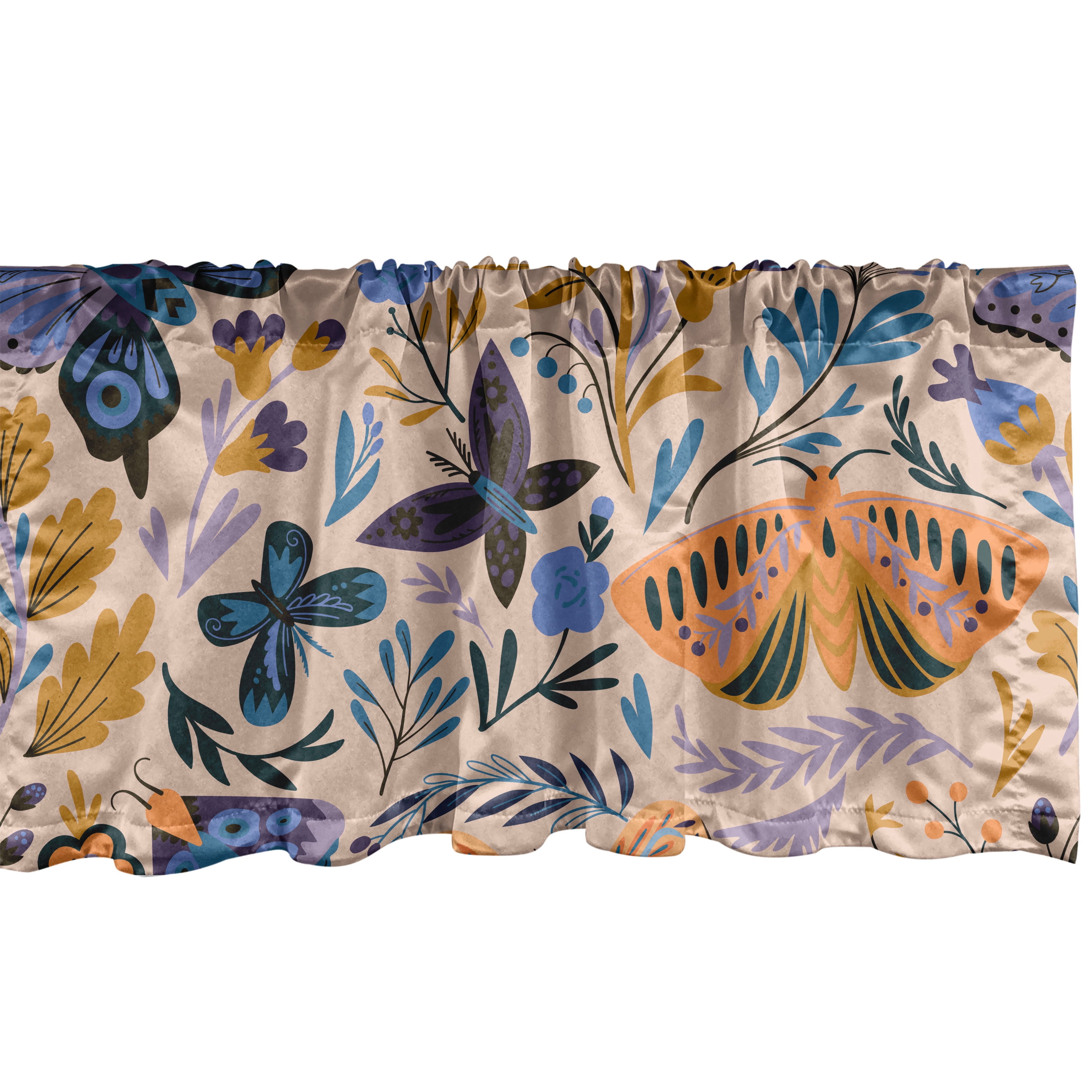 Ambesonne Nature Boho Window Valance With Rod Pocket Dreamy Garden