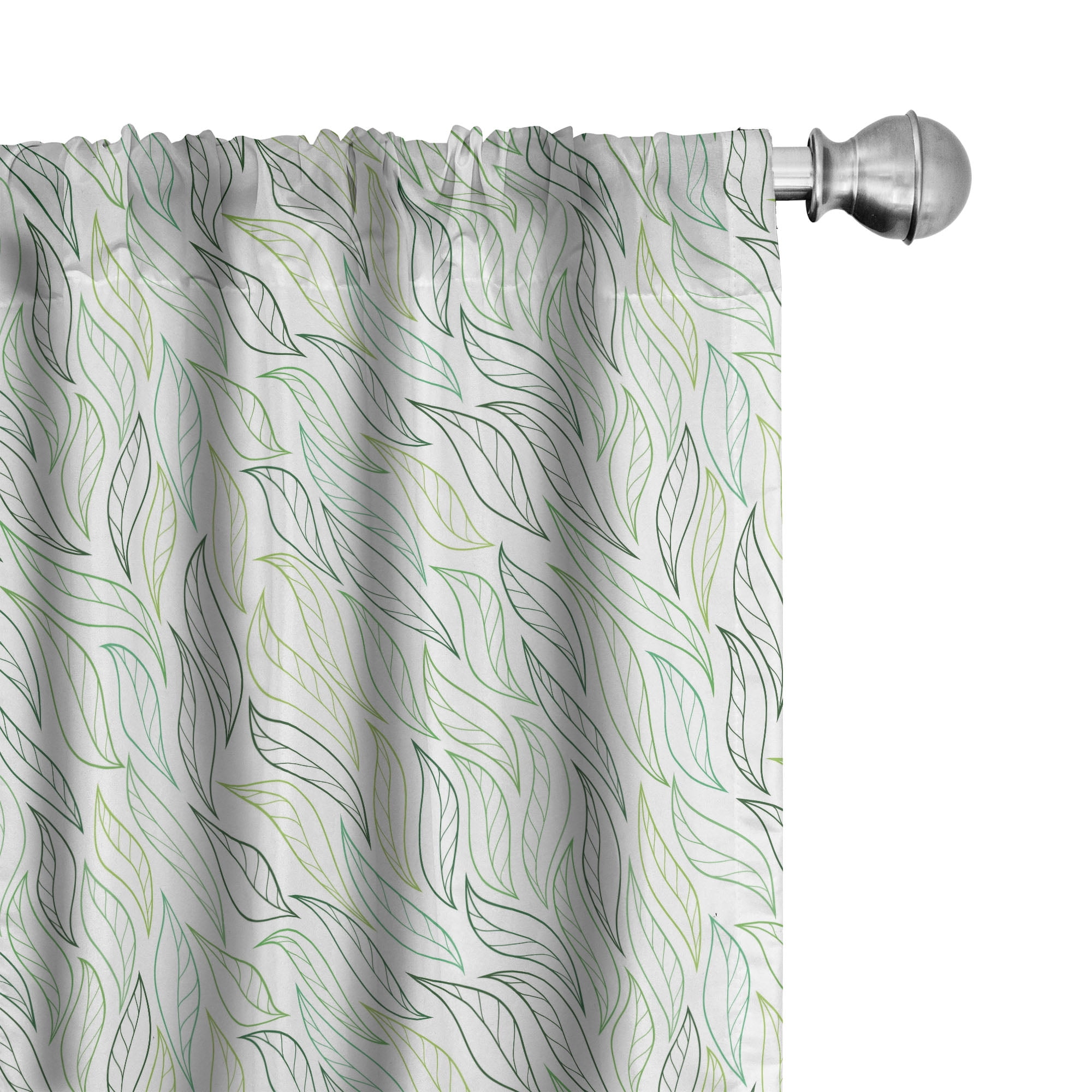 Ambesonne Nature Curtains, Modern Leaf Patterns, Pair of 28"x95", Pale ...