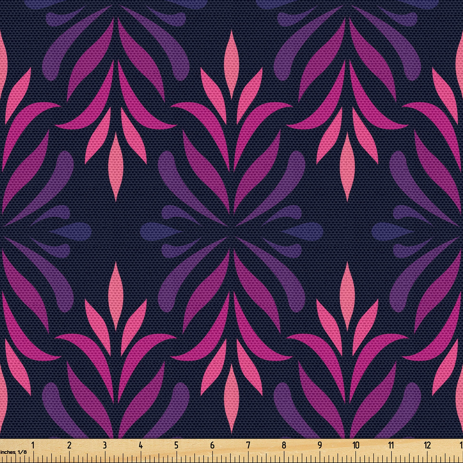 Ambesonne Nature Fabric by the Yard Upholstery, Leafy Pattern Modern ...