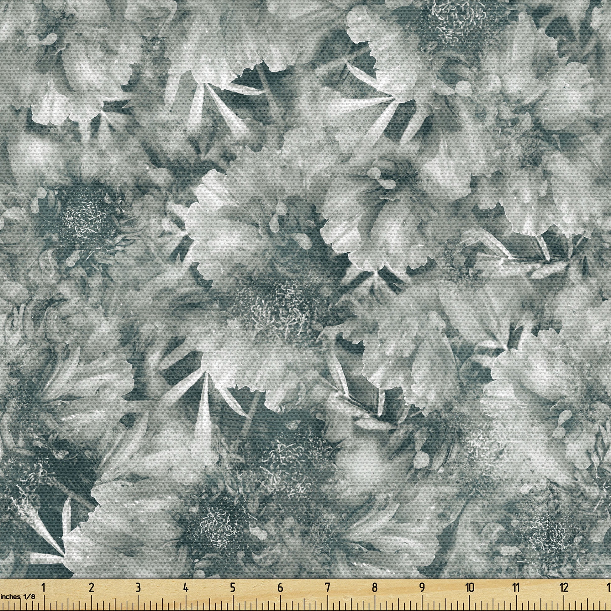 Ambesonne Nature Fabric by the Yard Upholstery, Abstract Floral ...