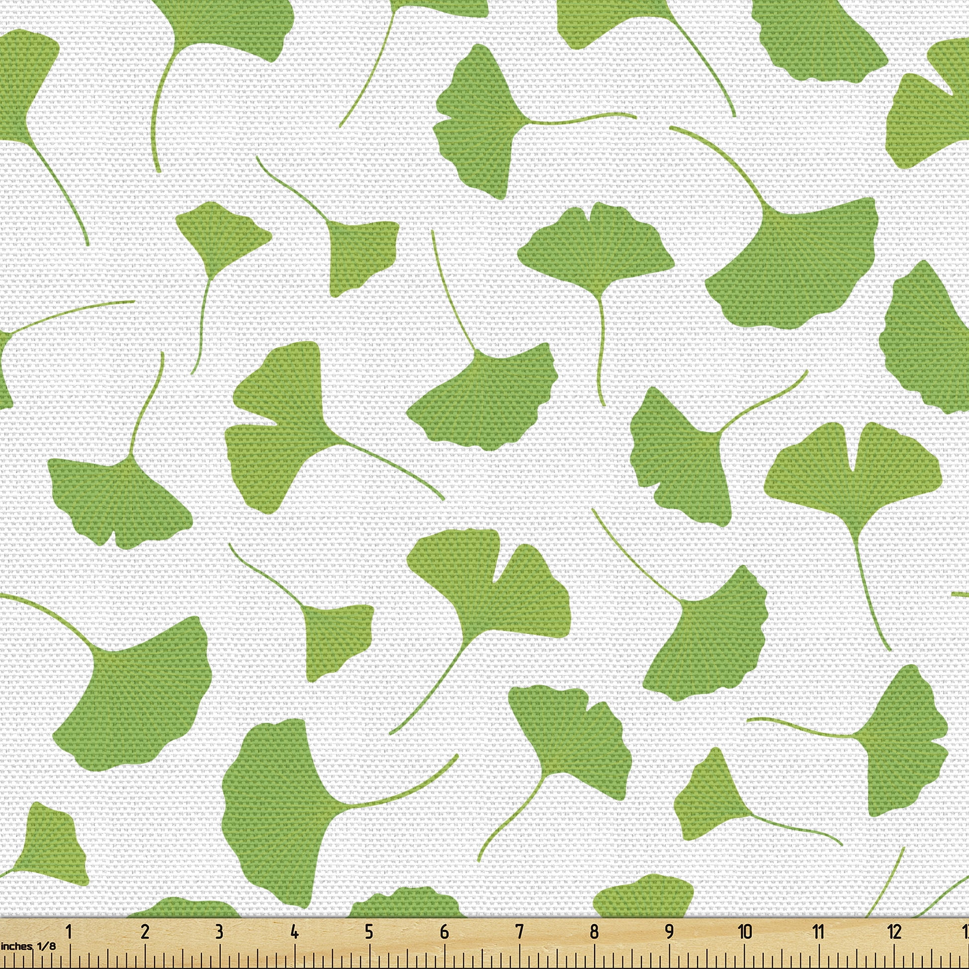 Ambesonne Nature Fabric by the Yard Upholstery, Gingko Leaves Abstract ...