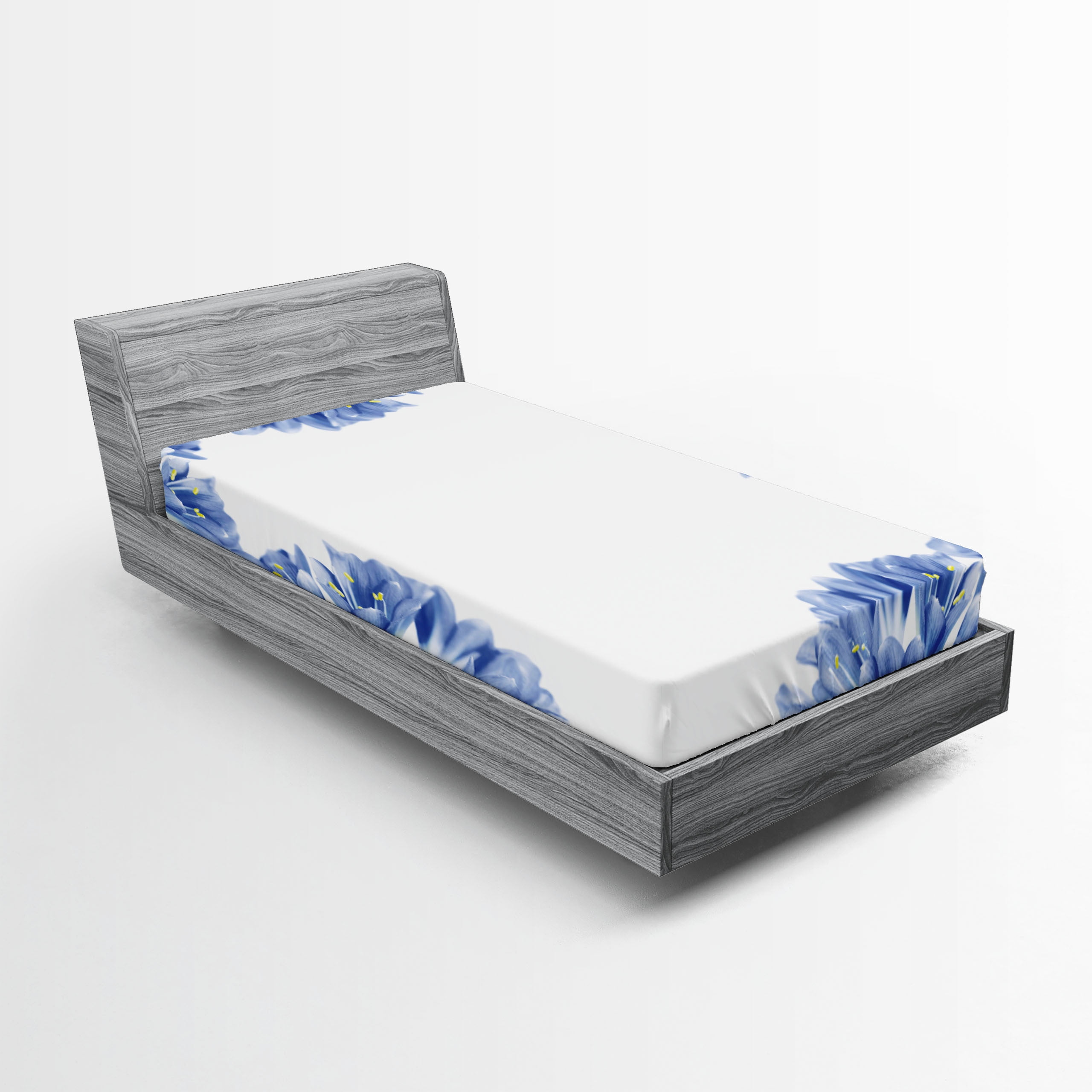 Ambesonne Nature Fitted Sheet, Delicate Crocus Border, Twin XL Size ...