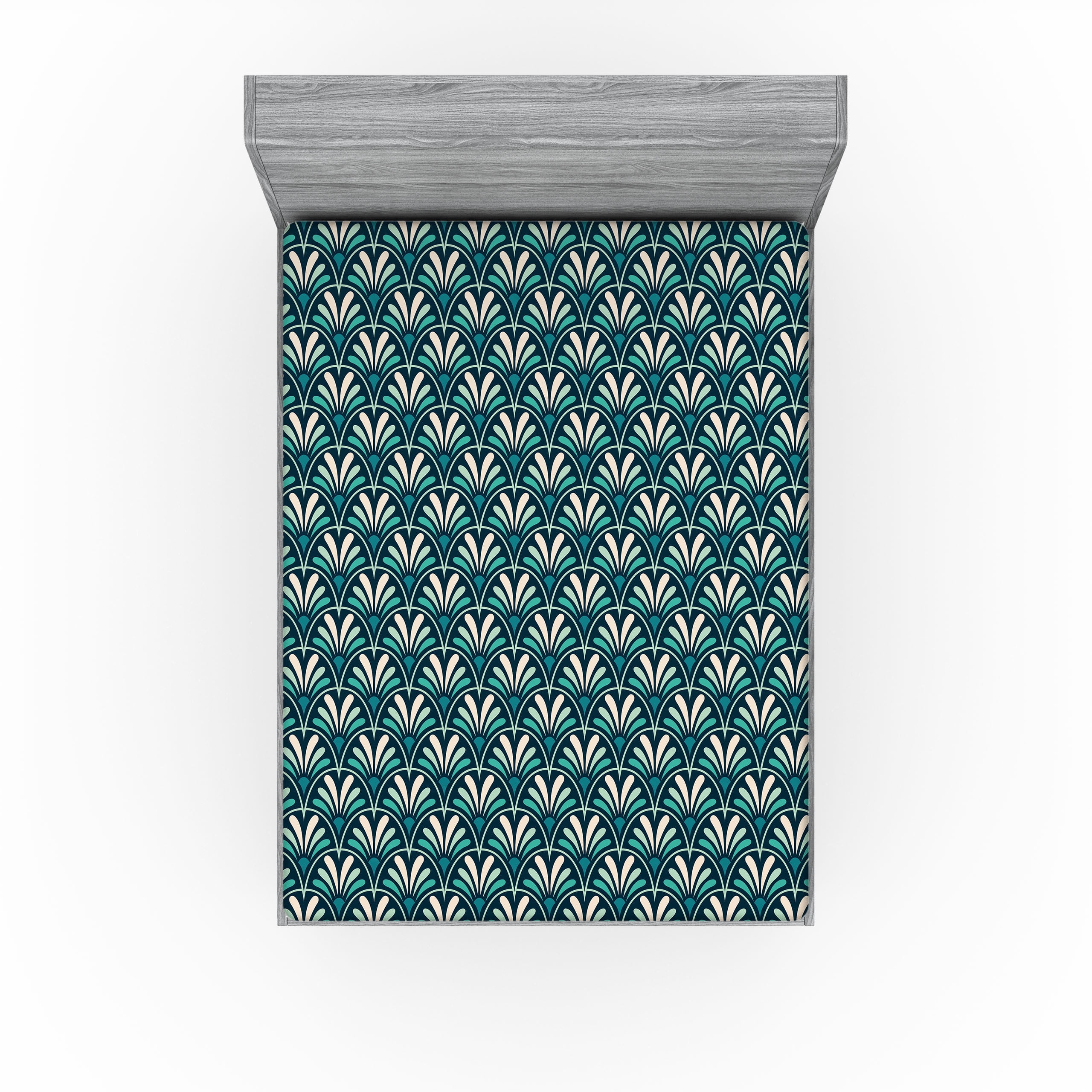 Ambesonne Nature Fitted Sheet, Oversimplified Blossom Print, King Size ...