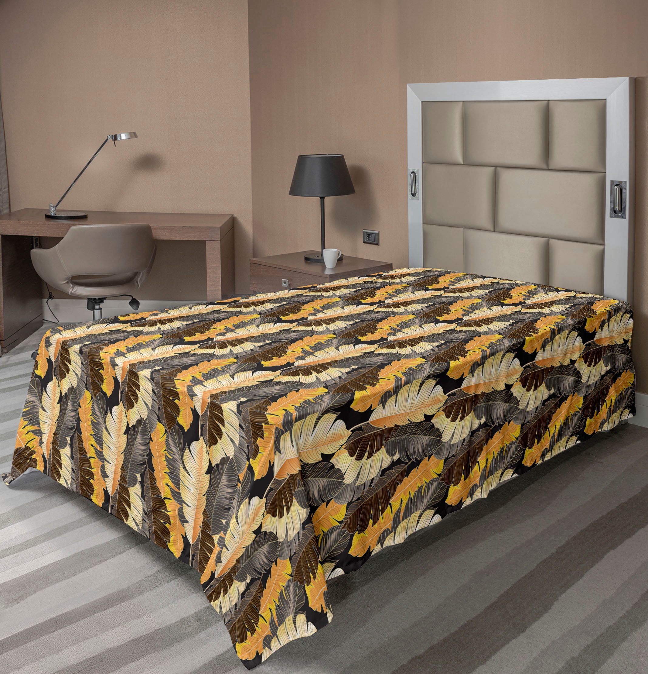 Ambesonne Nature Flat Bedding Sheet Soft Top Sheet, Tropical Leaves ...