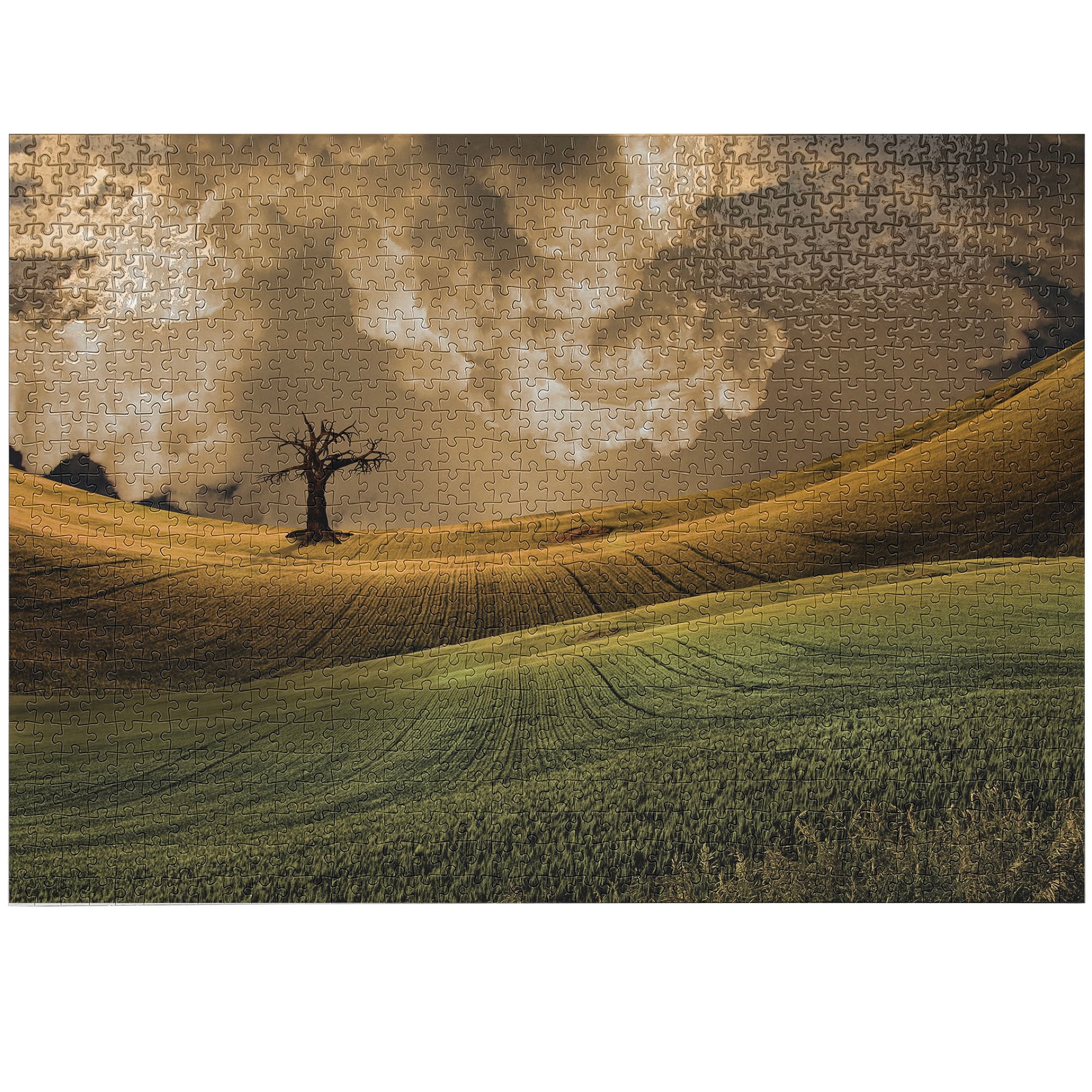 Ambesonne Nature Jigsaw Puzzle, Landscape Sky Tree, Heirloom-Quality ...
