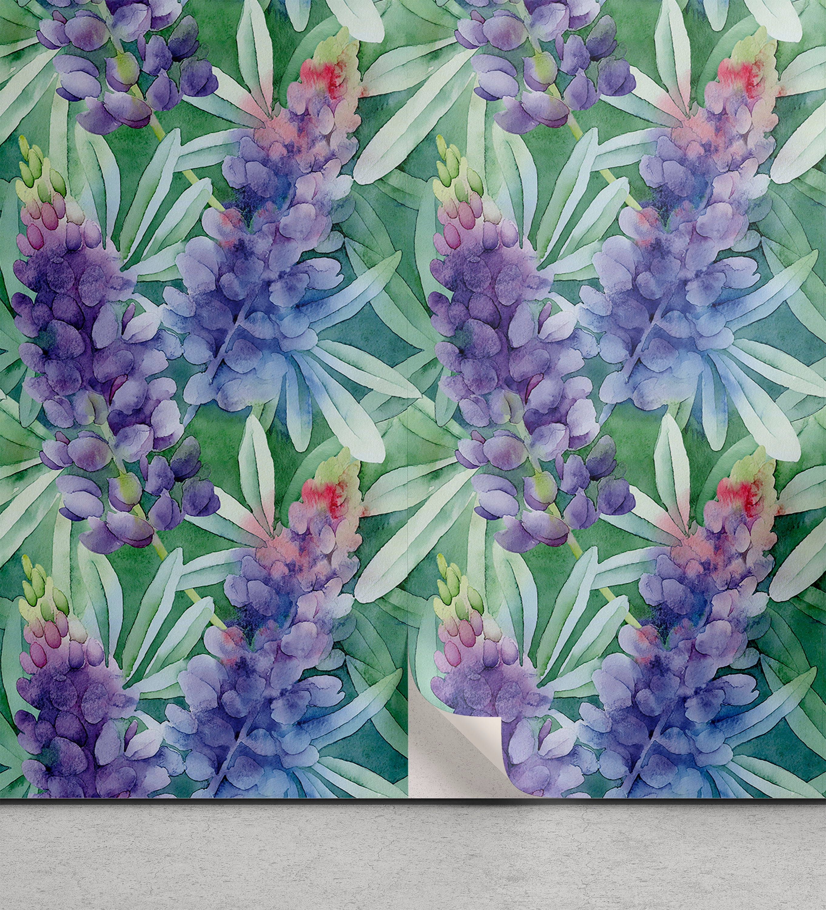 Ambesonne Nature Peel & Stick Wallpaper for Home, Garden Botany Lupine ...