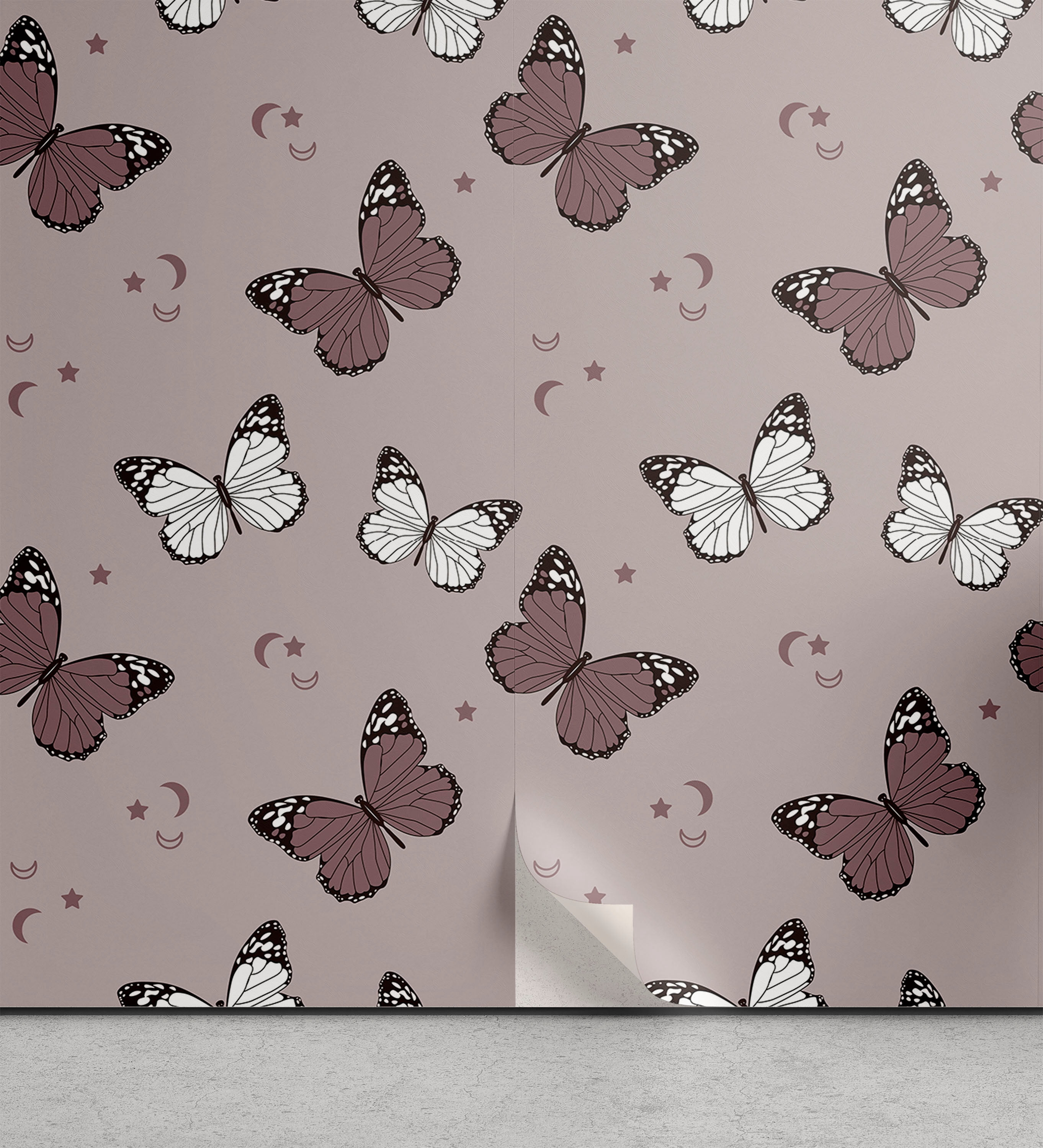 Ambesonne Nature Peel & Stick Wallpaper for Home, Minimalist Moon Stars ...