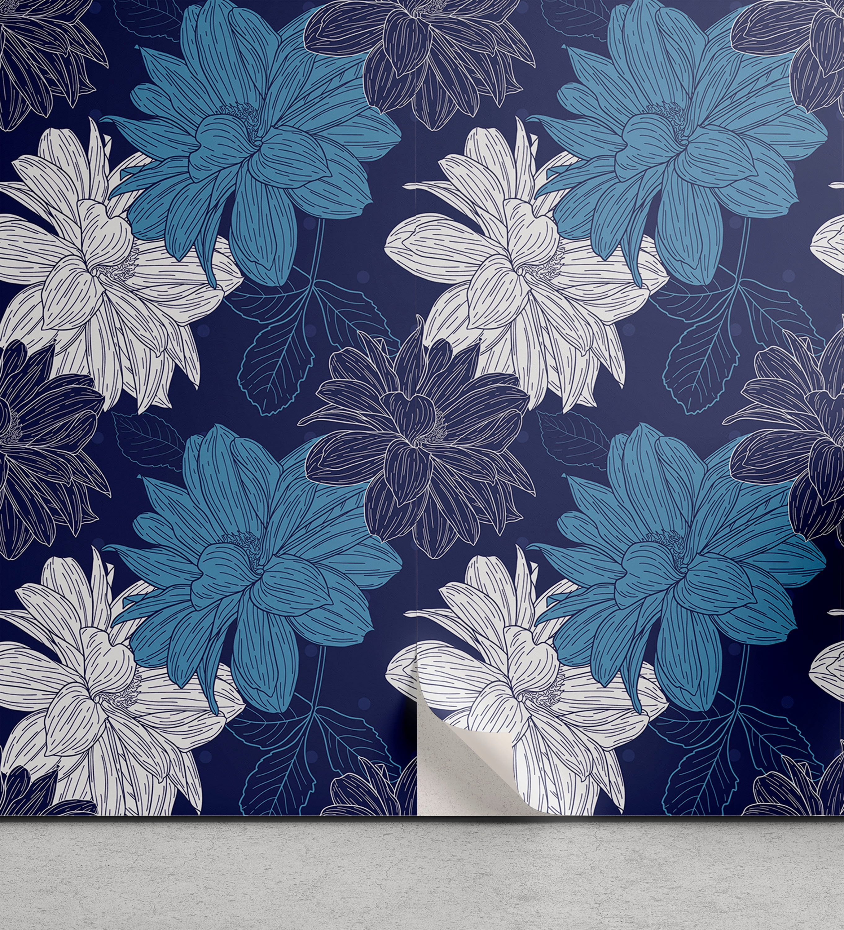 Ambesonne Nature Peel & Stick Wallpaper for Home, Simplified Dahlia ...