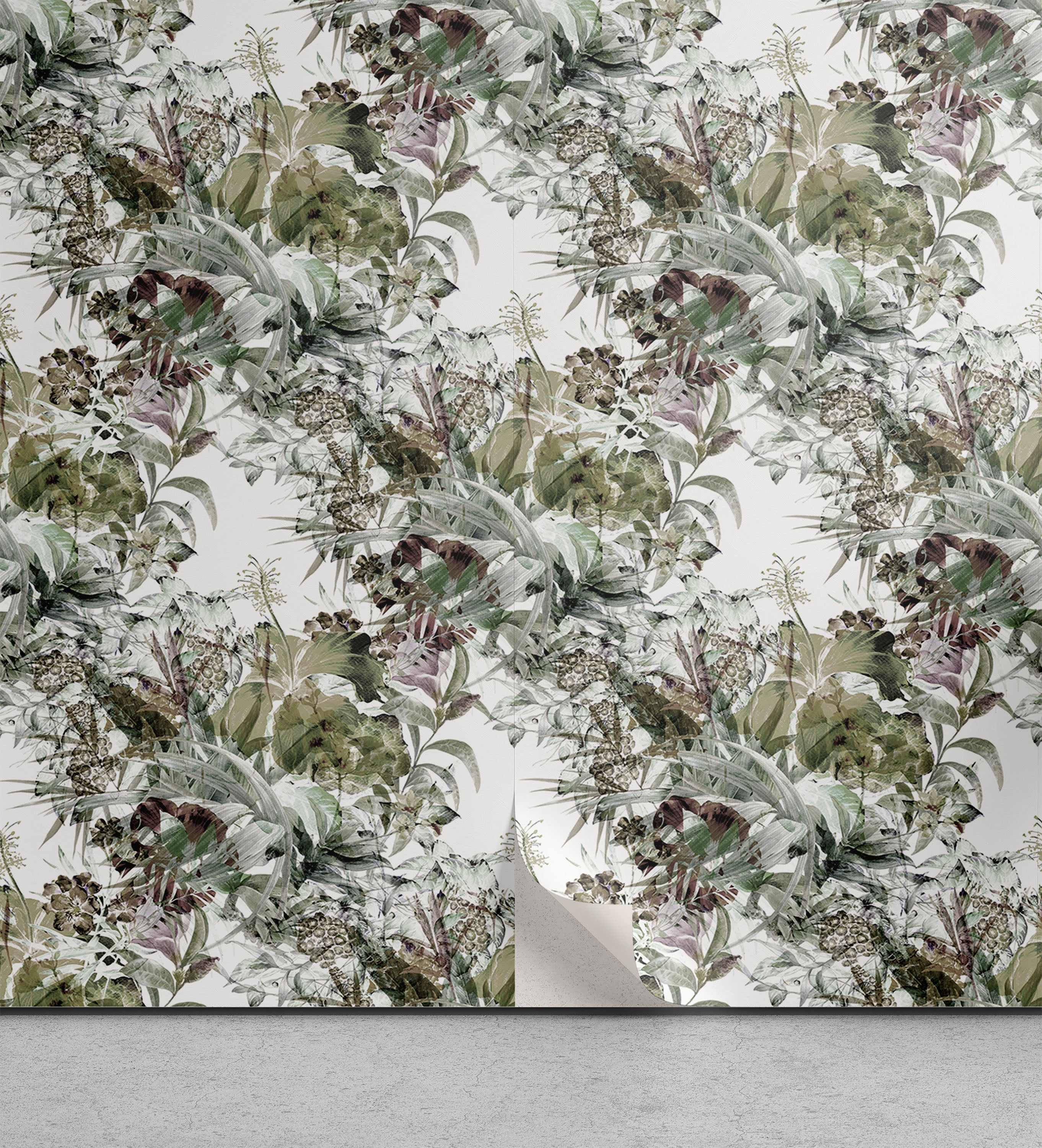 Ambesonne Nature Peel & Stick Wallpaper for Home, Vintage Botany ...