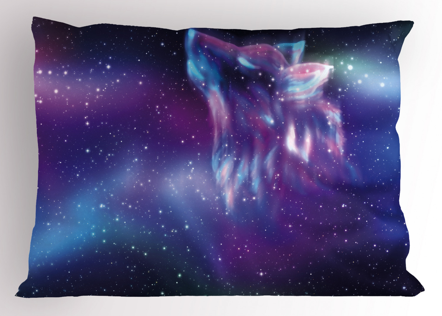Ambesonne Nature Pillow Sham, Northern Aurora Borealis, 26" X 20", Blue ...