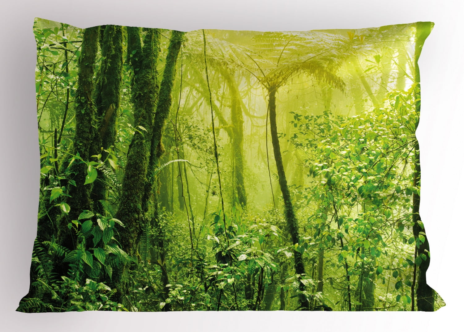 Ambesonne Nature Pillow Sham, Tropical Amazon Forest, 26" X 20", Forest ...