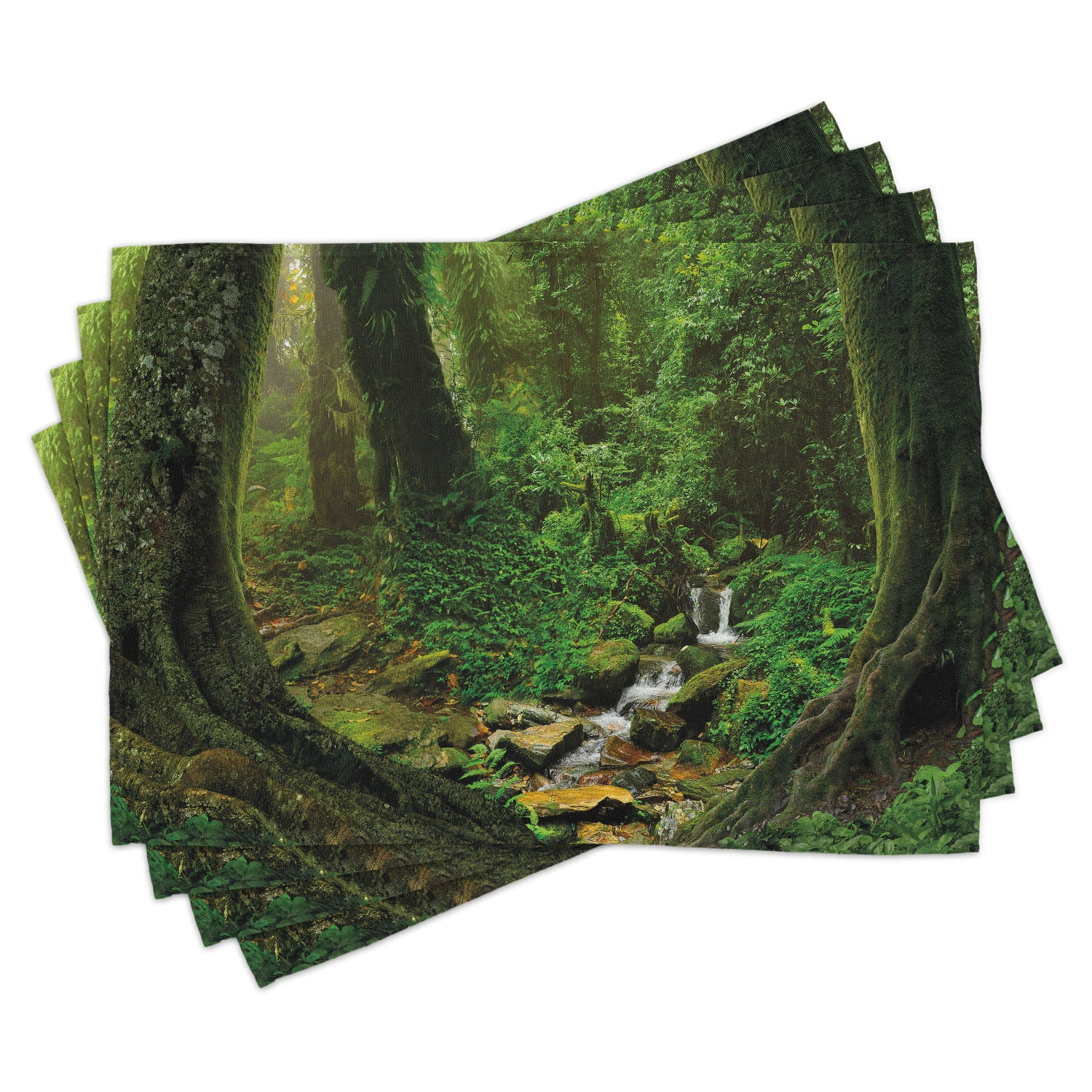 Ambesonne Nature Place Mats Set of 4, Nepal Jungle Forest, Standard ...